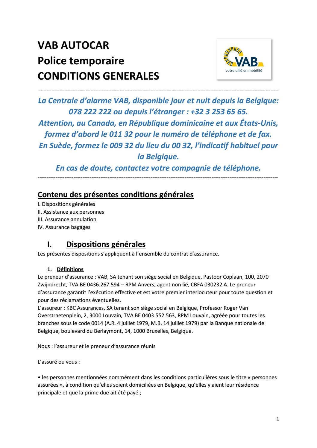 VAB-Assurance Annulation & Assistance Herman & Vandamme by hervan - Issuu