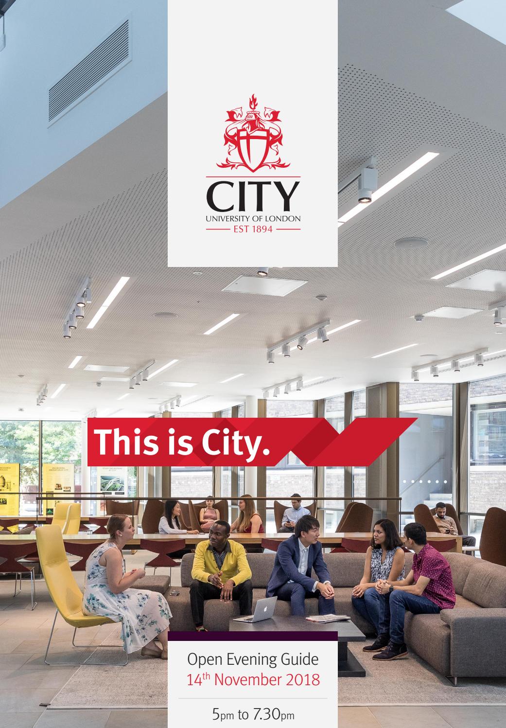 November 2018 Postgraduate Open Evening guide - City, University of London by City, University ...