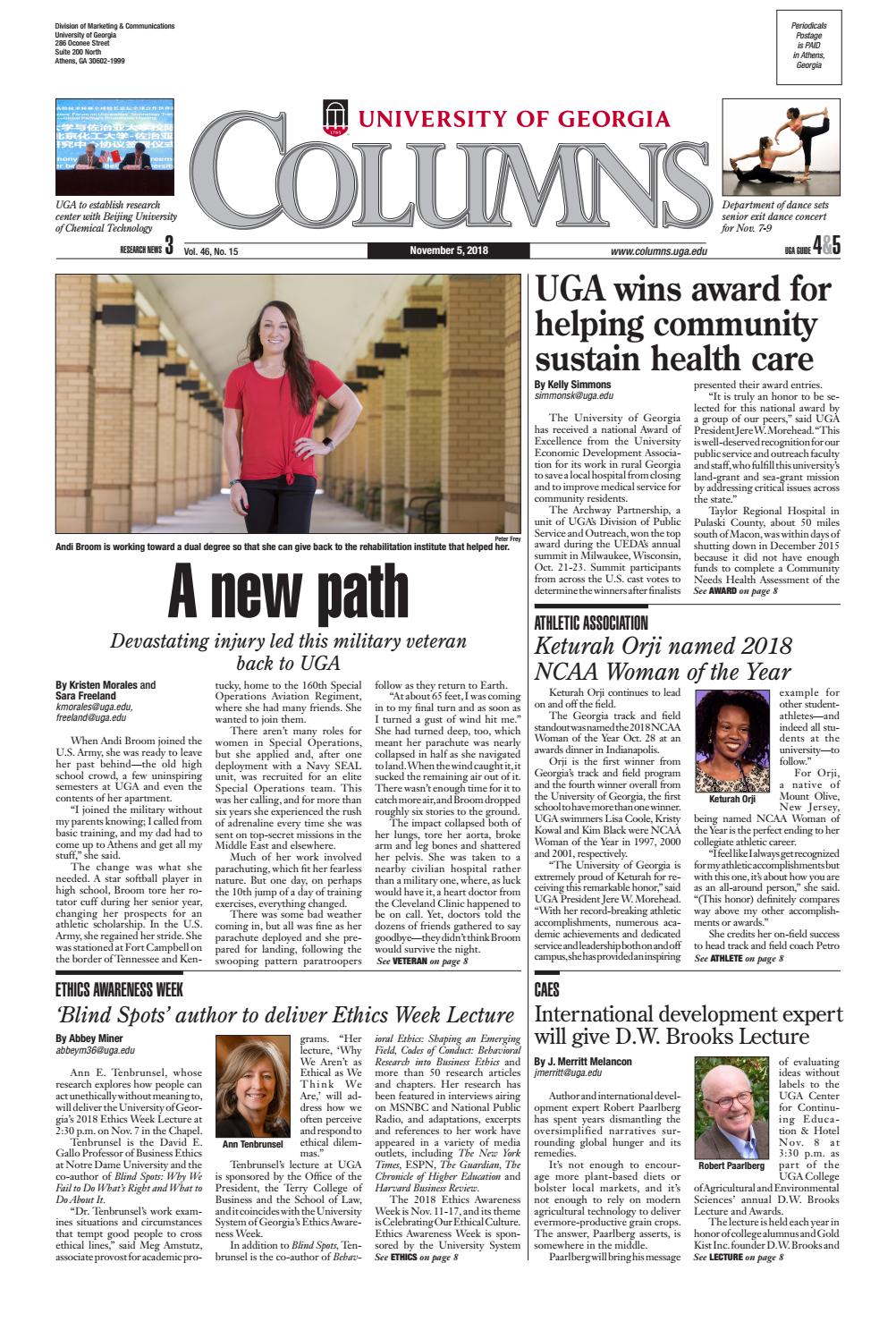 UGA Columns Nov. 5, 2018 by UGA Columns - Issuu