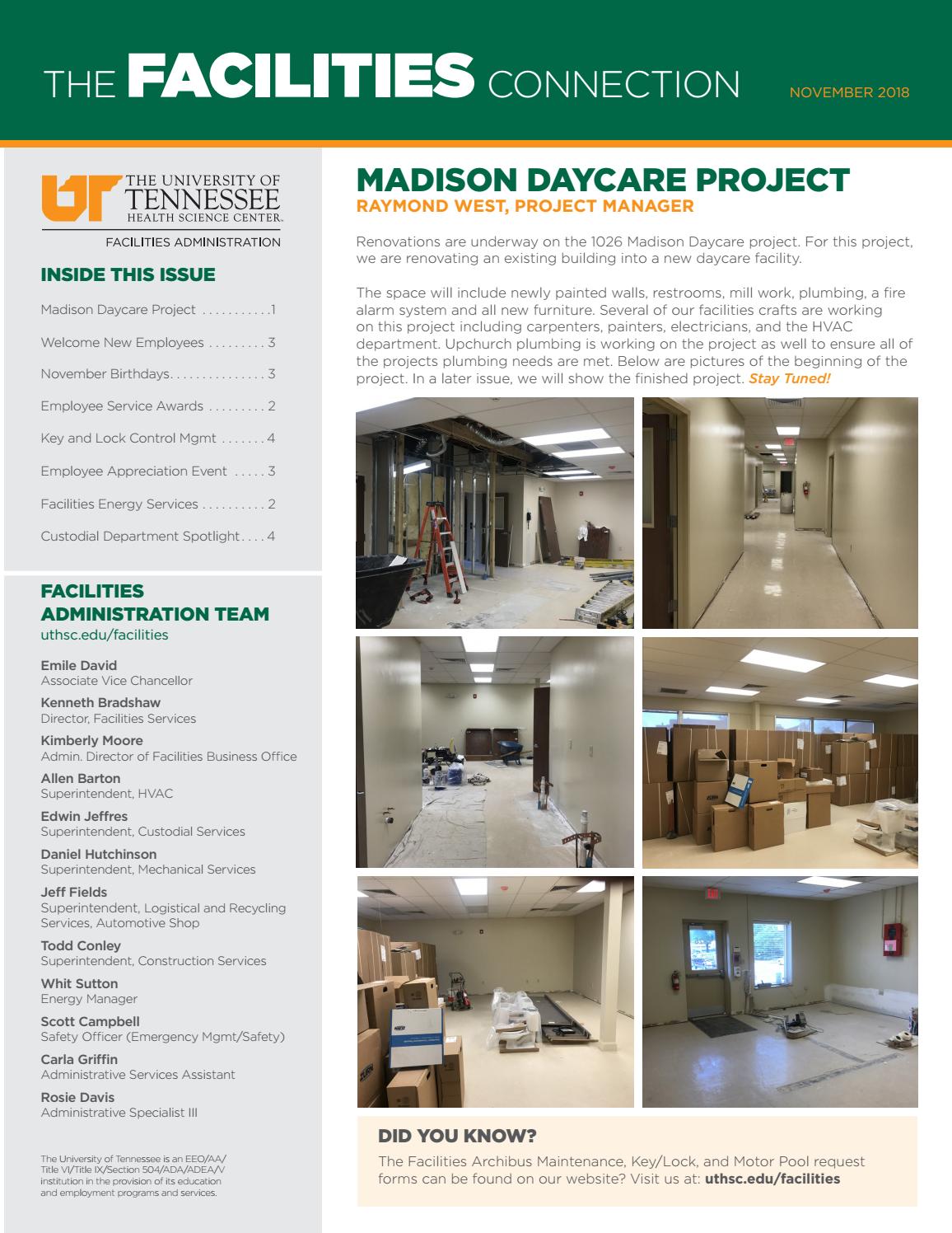 Facilities Connection November 2018 by University of Tennessee Health ...