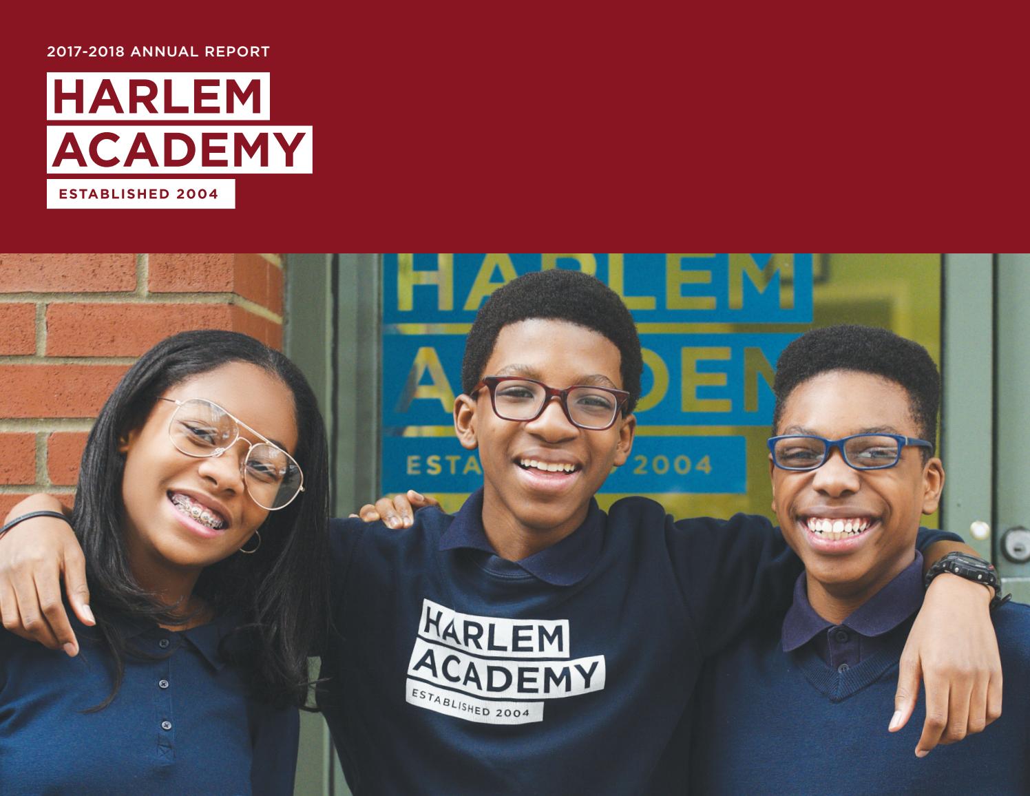 Harlem Academy 2017-18 Annual Report by Harlem Academy - Issuu