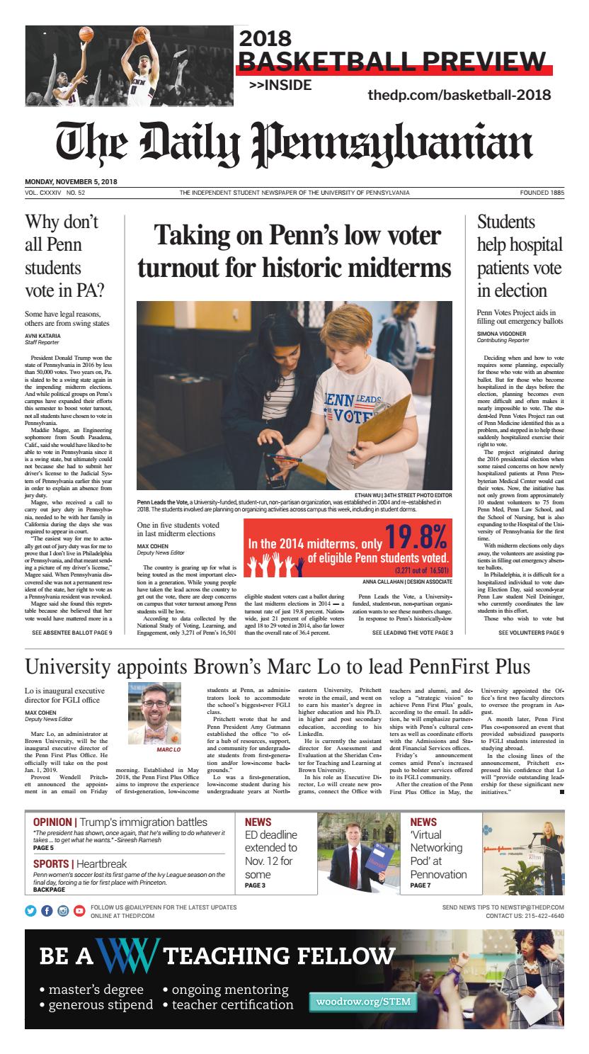 November 5, 2018 by The Daily Pennsylvanian - Issuu