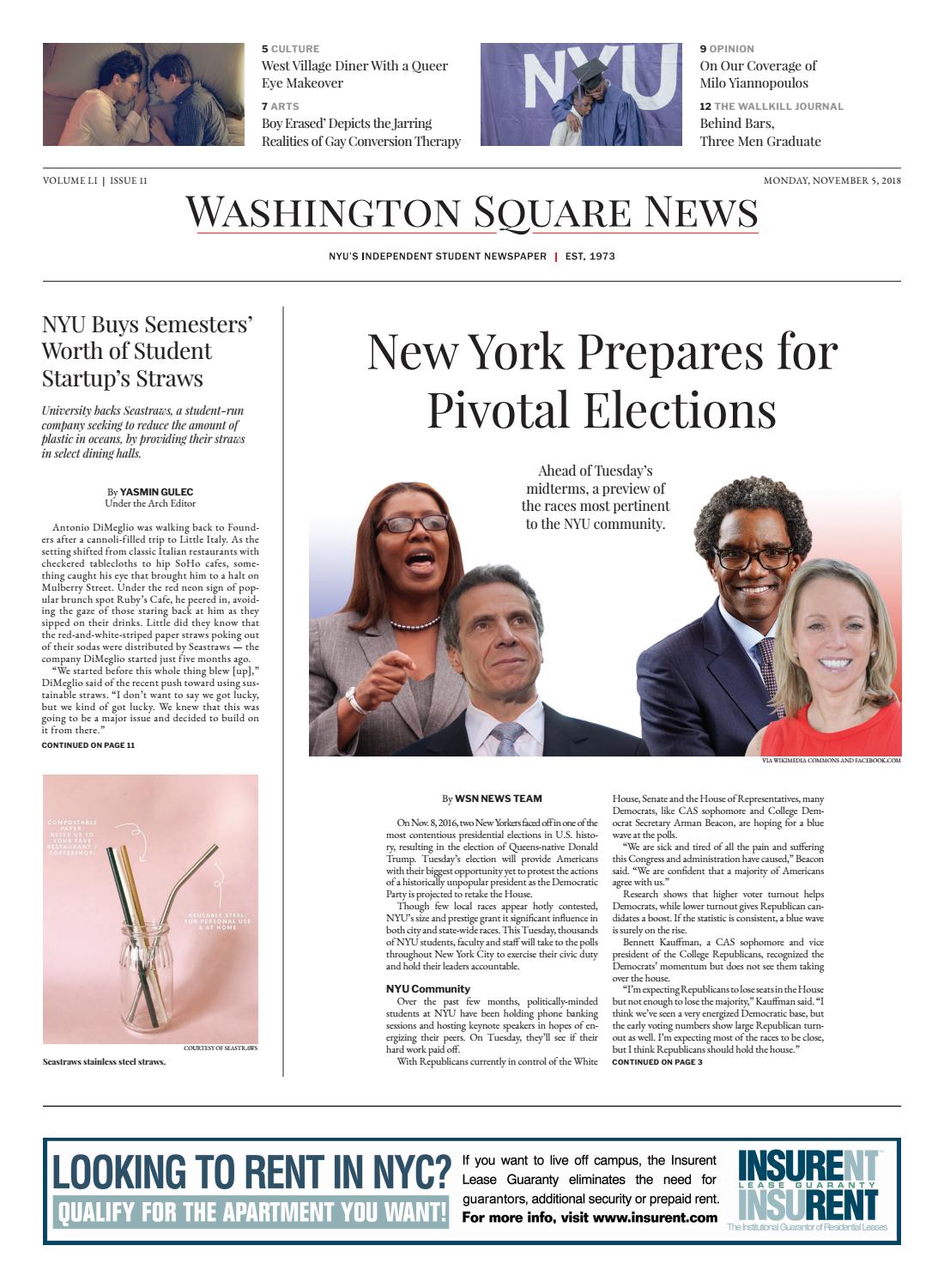 Washington Square News, November 5, 2018 by Washington Square News - Issuu