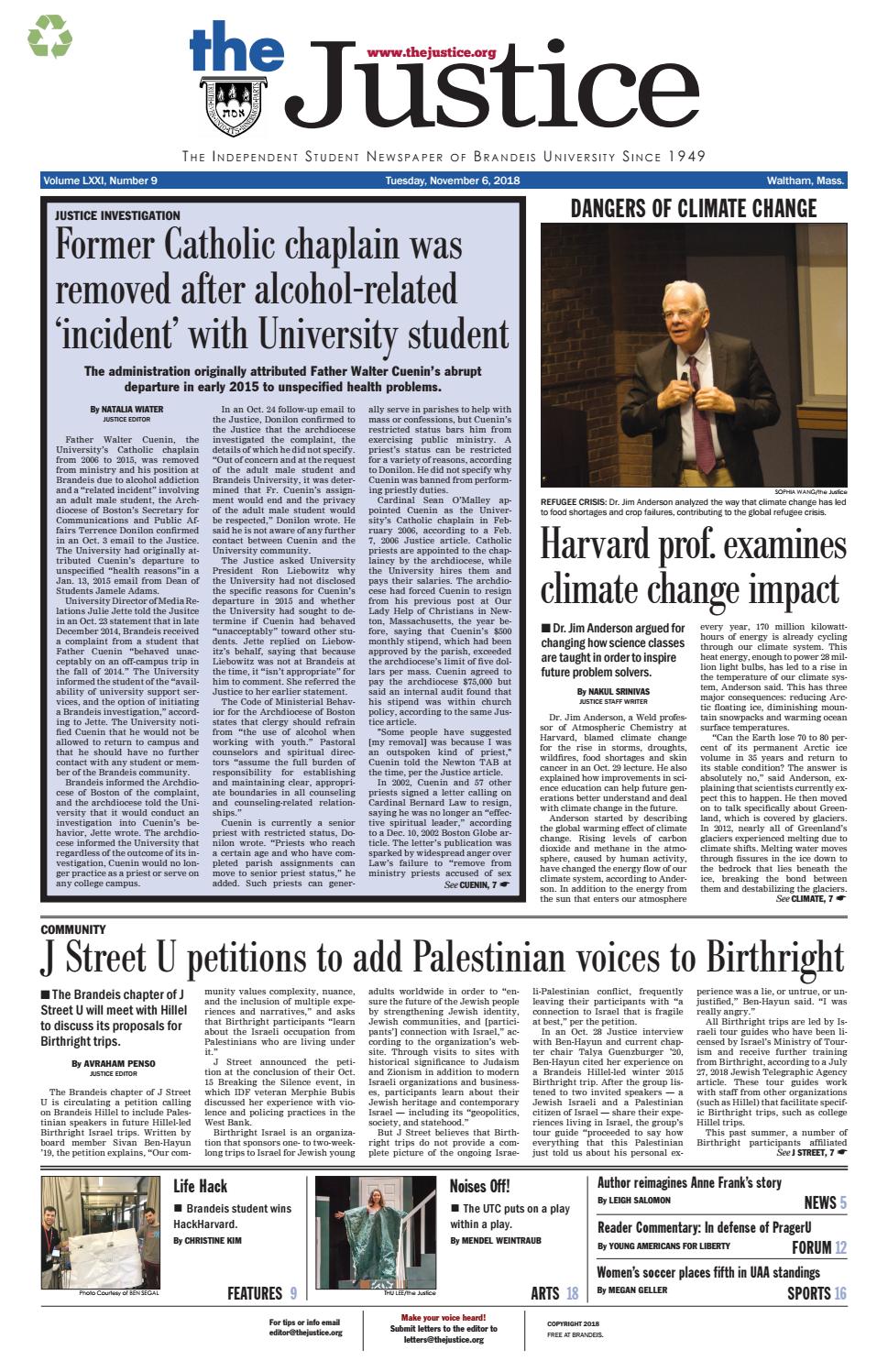 The Justice, November 6, 2018 by The Justice - Issuu