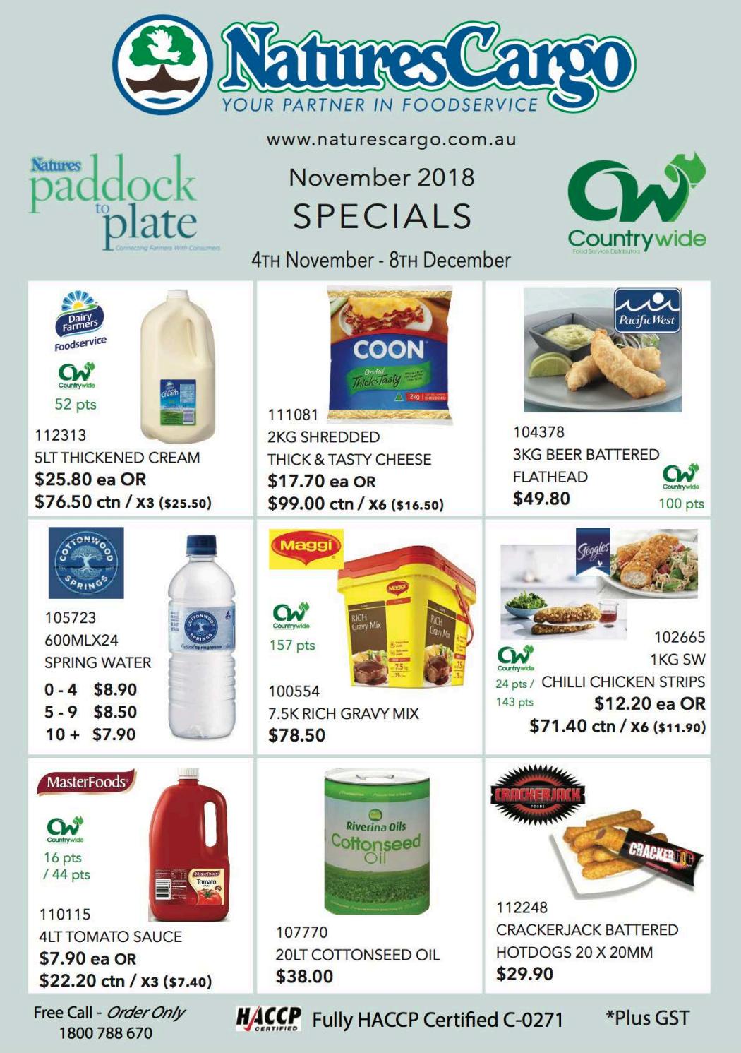 November 2018 Specials by Natures Cargo - Issuu