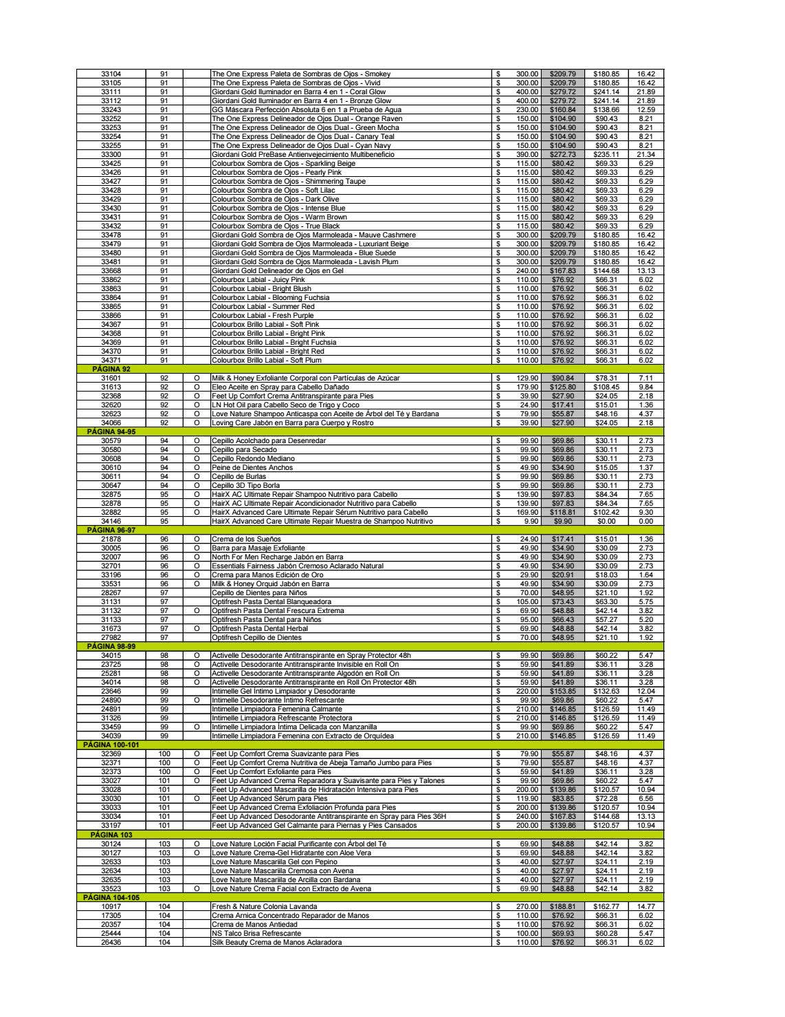 Lista de Precios C16 2018 MX by Oriflame Latinoamérica - Issuu