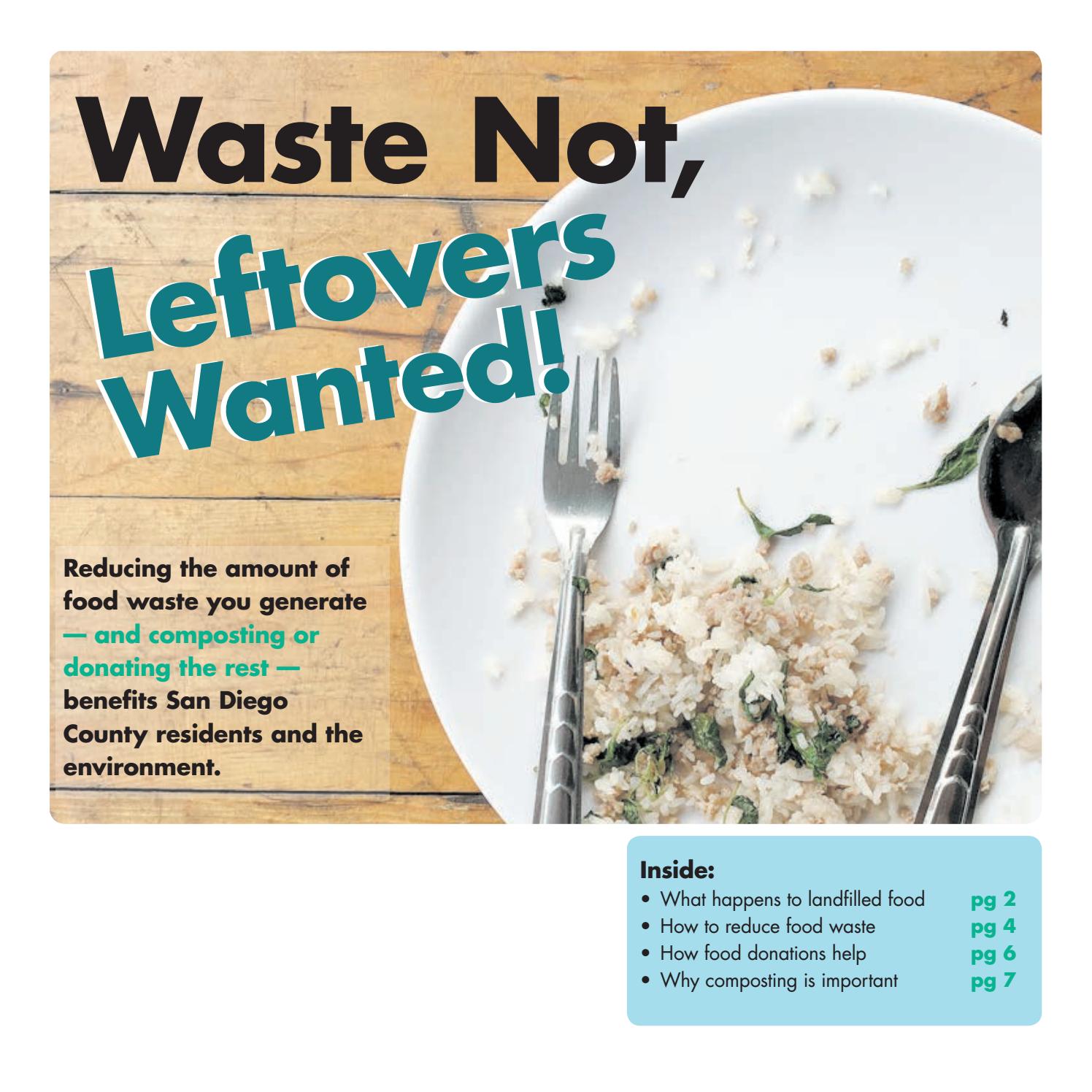 Waste Not, Leftovers Wanted! by News & Review - Issuu