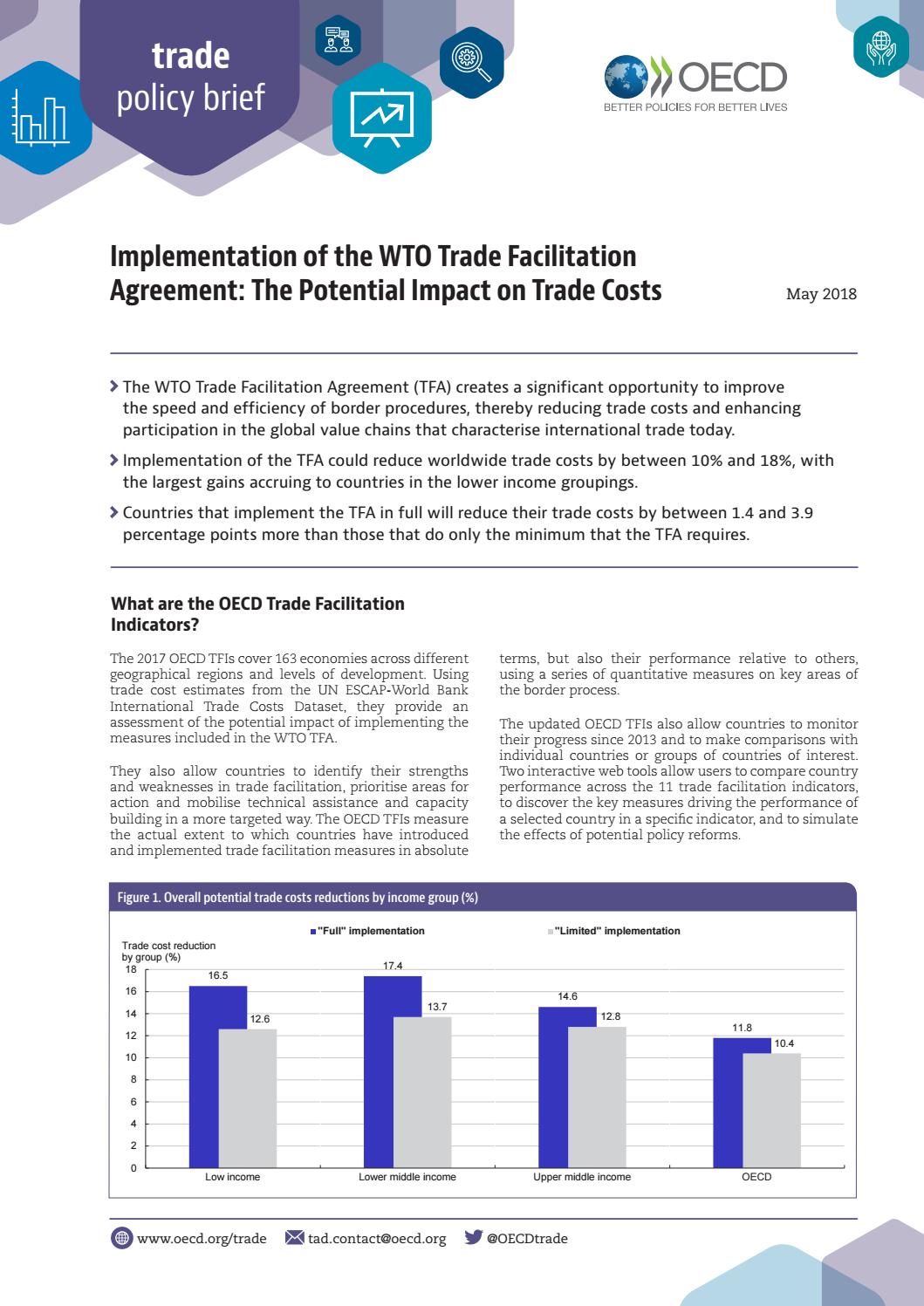 Implementation of the WTO Trade Facilitation Agreement - The Potential ...