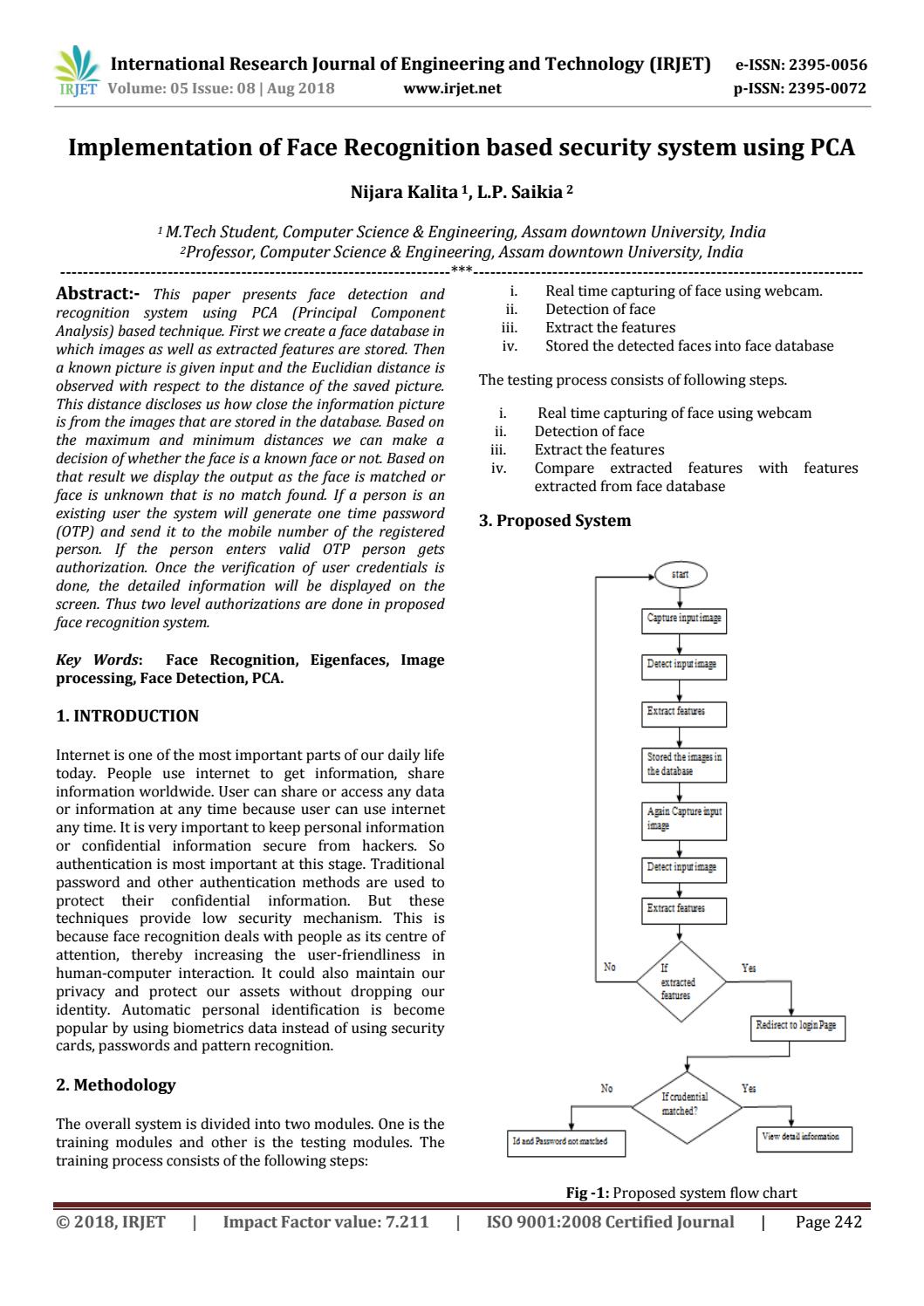 IRJET- Implementation of Face Recognition based Security System using ...