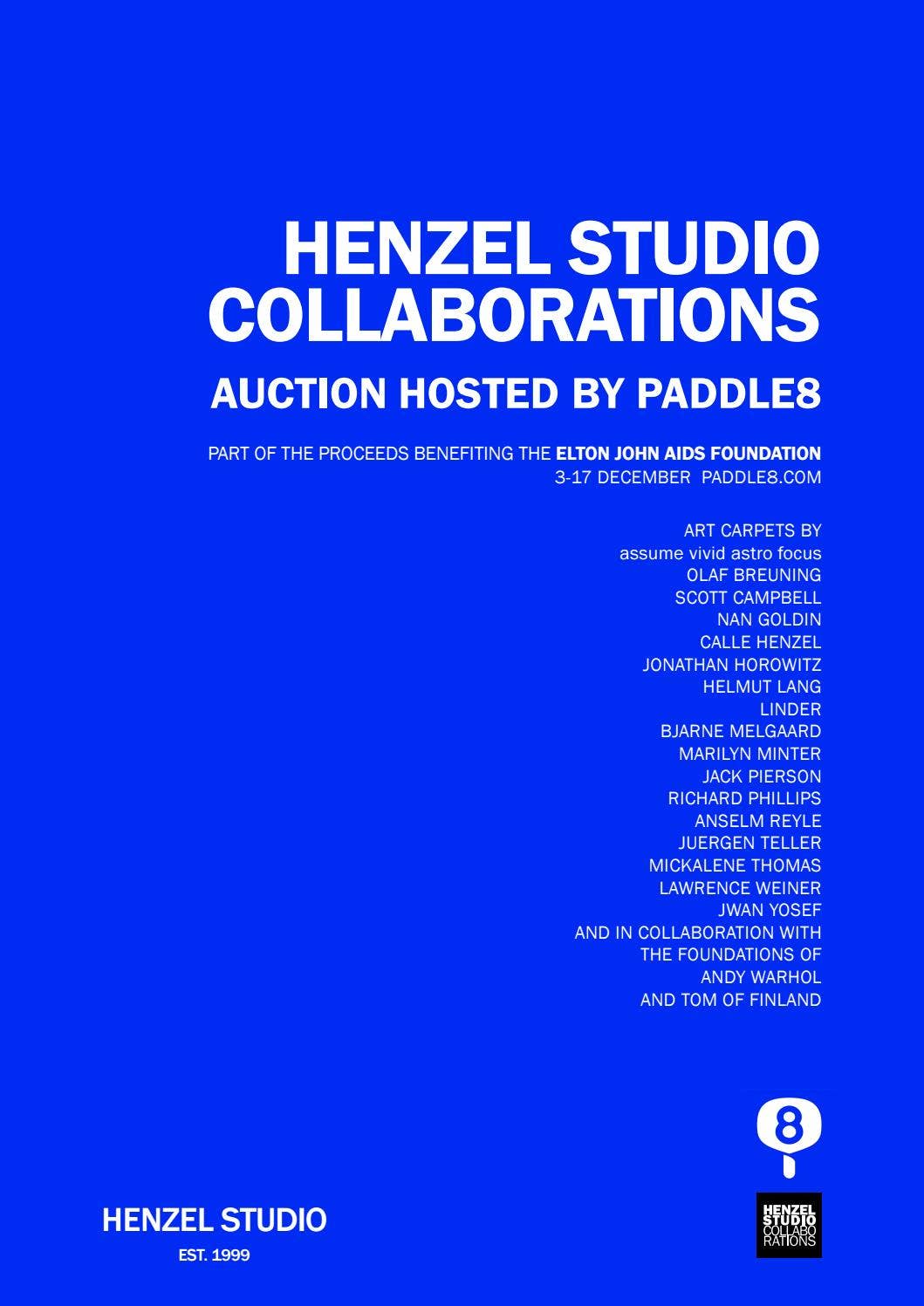 HENZEL STUDIO COLLABORATIONS X ELTON JOHN AIDS FOUNDATION / PADDLE8 ...