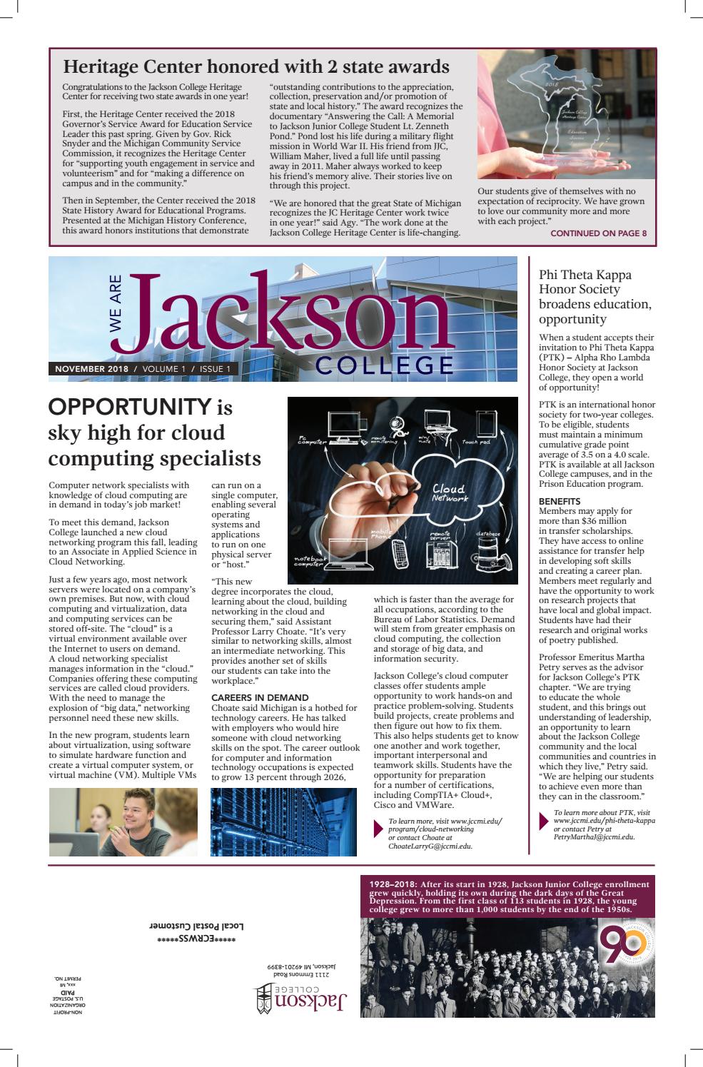 We Are Jackson College - November 2018 by Jackson College - Issuu