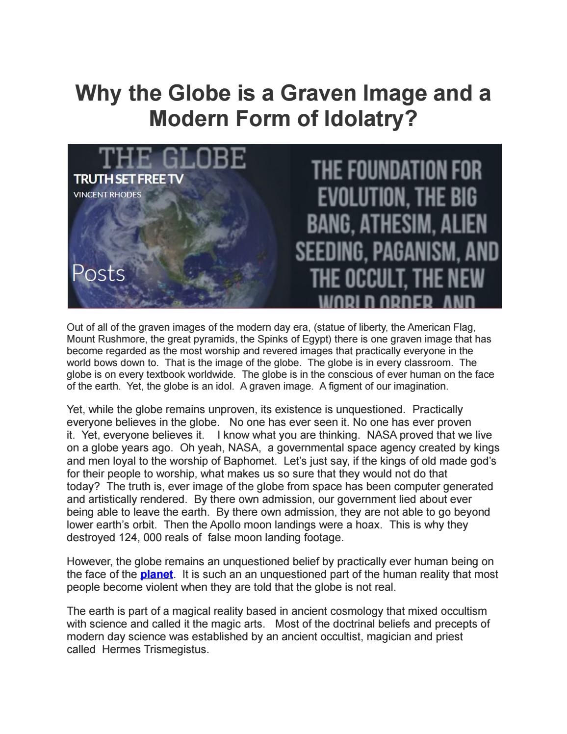 Why the Globe is a Graven Image and a Modern Form of Idolatry? by ...