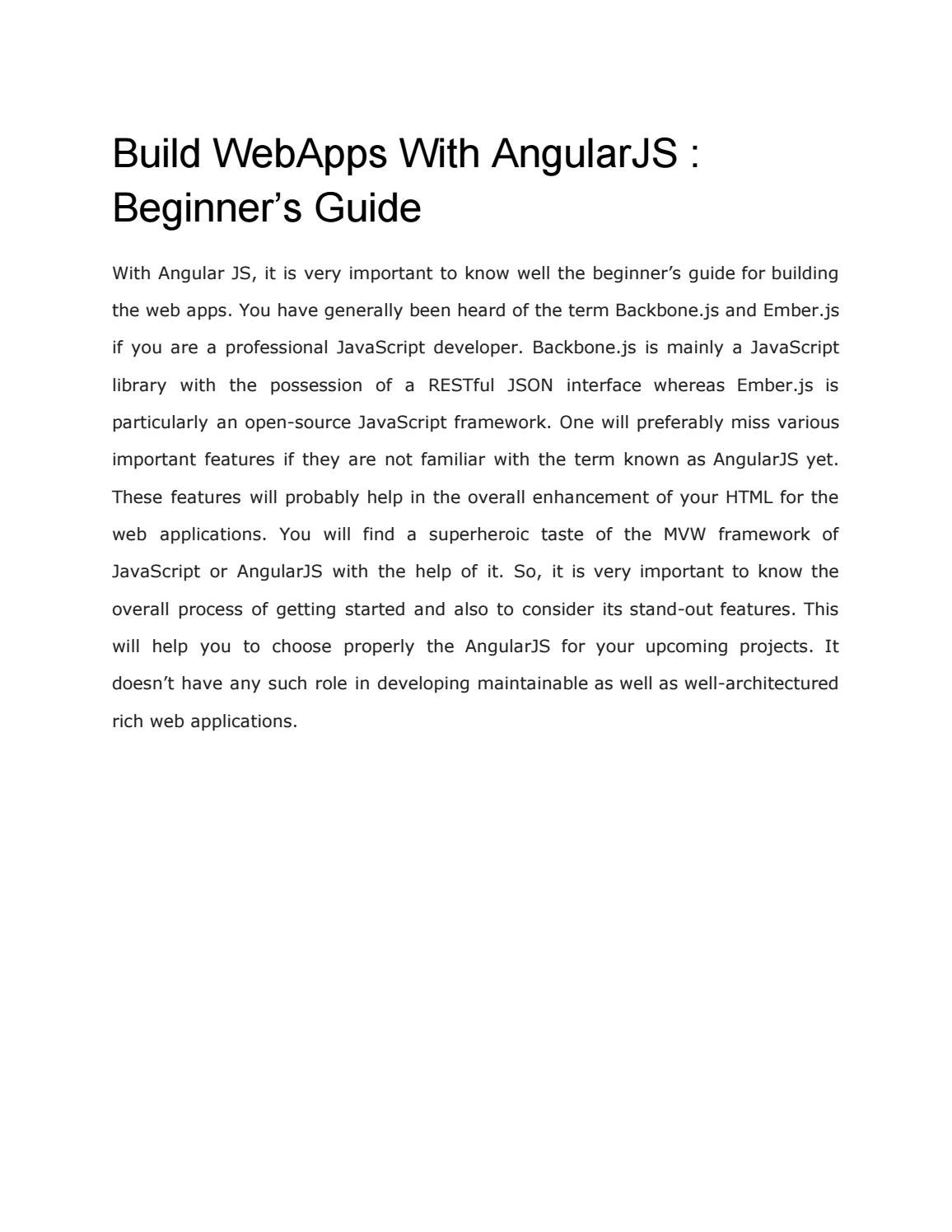 Build Webapps With Angularjs Beginner S Guide By Concetto Labs Issuu