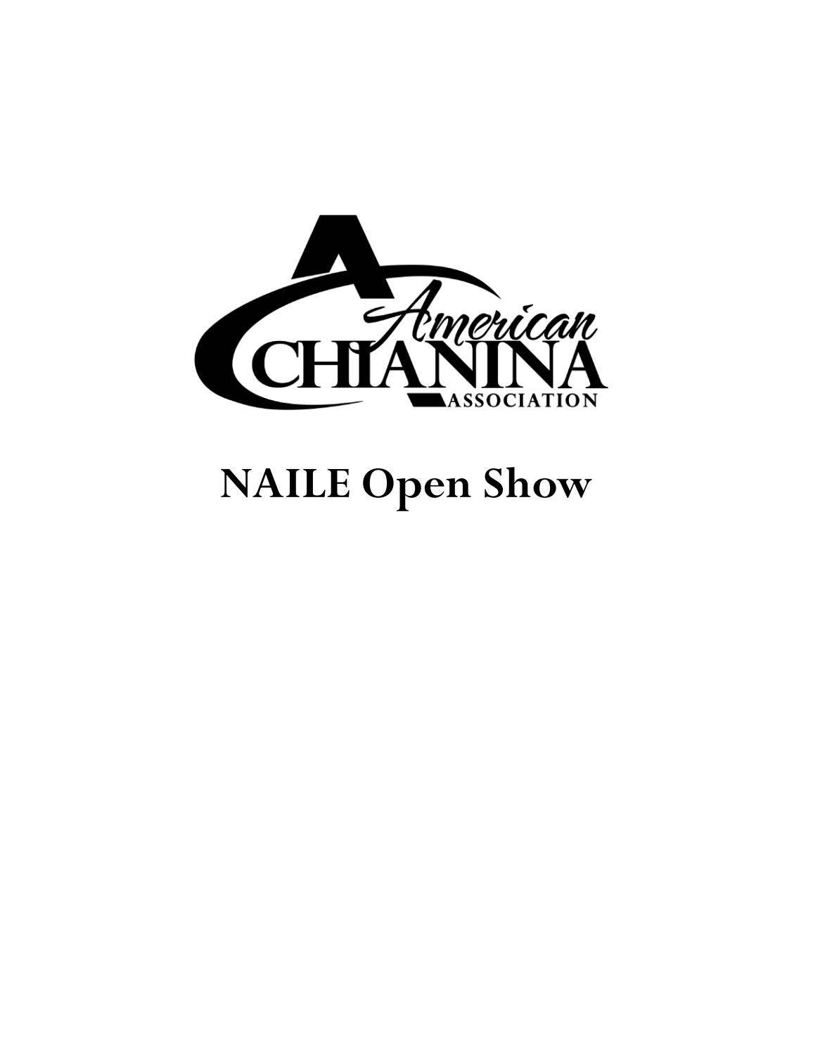 NAILE Open Show Class Breaks by American Chianina Journal - Issuu