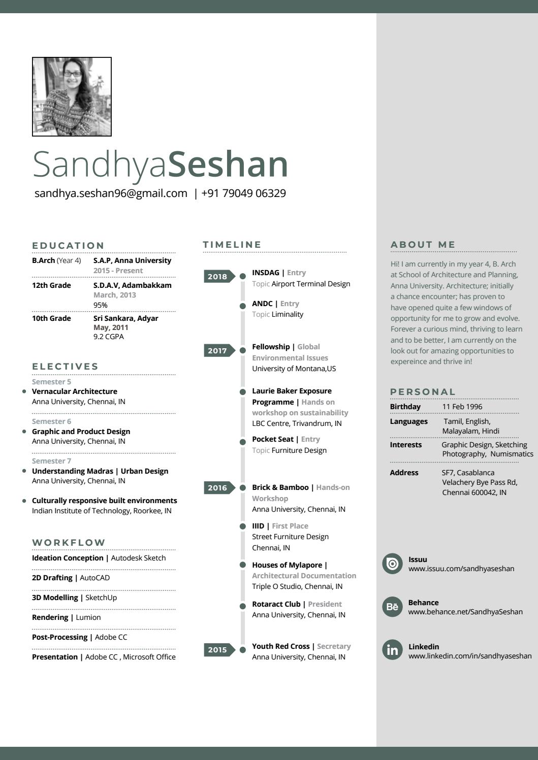 Resume '18 by Sandhya Seshan - Issuu