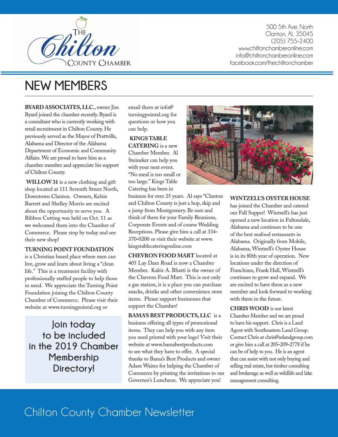 Nov./Dec. Chamber newsletter by The Clanton Advertiser - Issuu