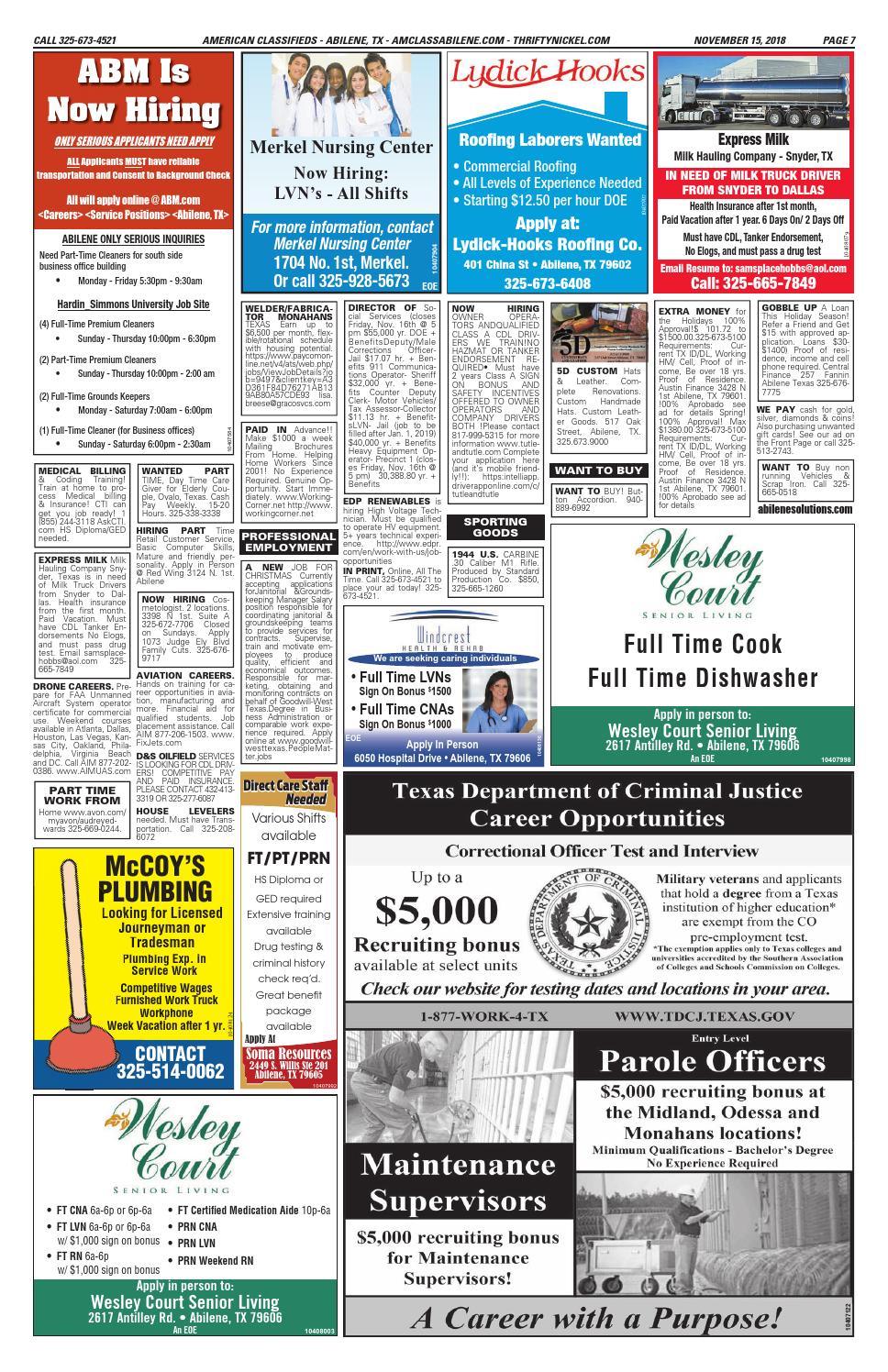 American Classifieds Abilene 11-15-18 by American Classifieds Abilene ...