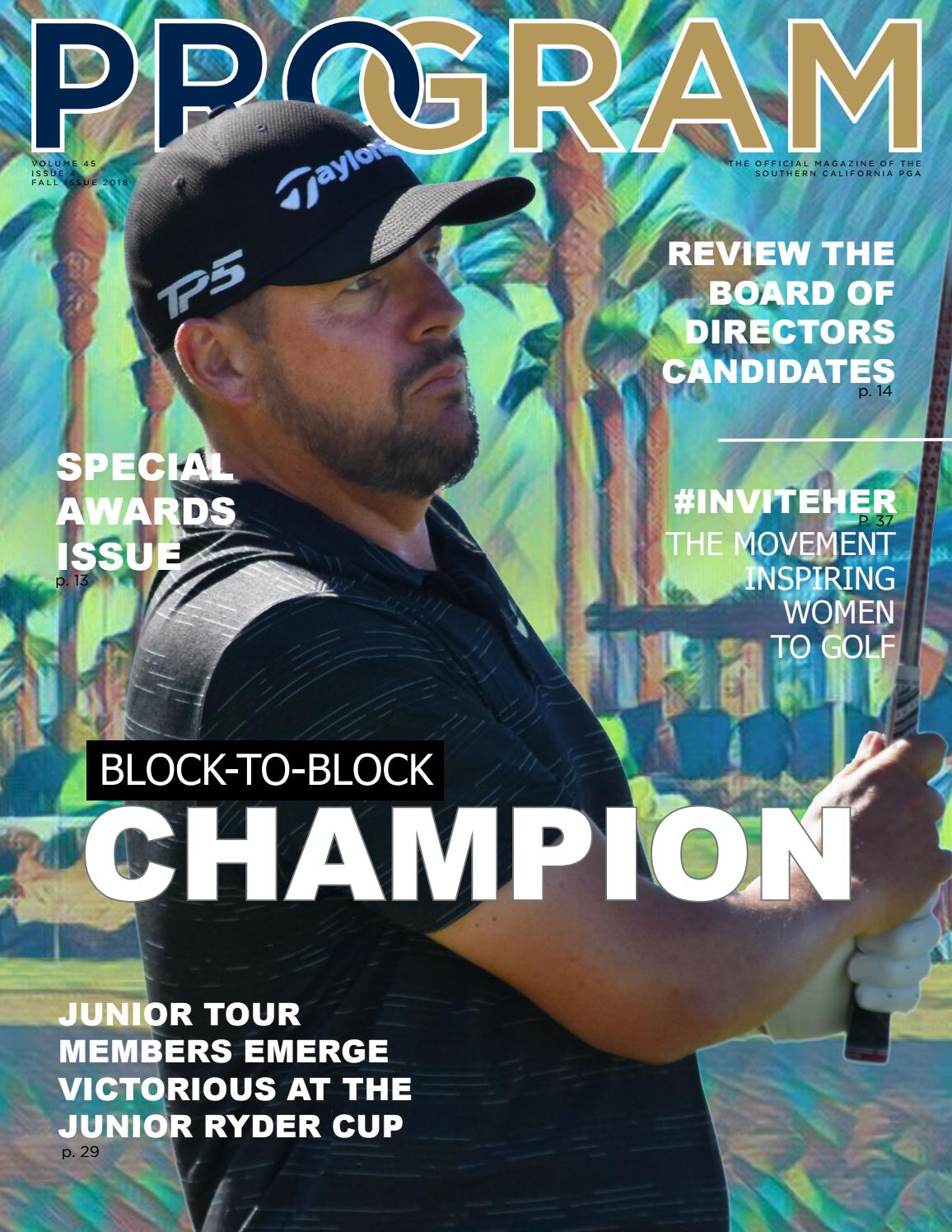 SCPGA PROgram Magazine - 2018 Fall Issue by Southern California PGA - Issuu