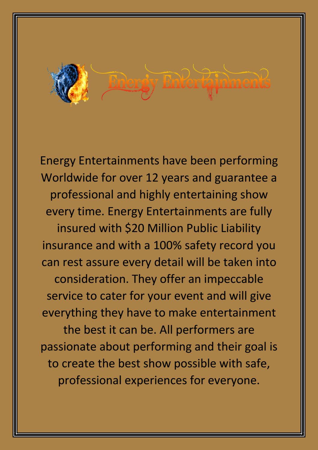Shows With Fire - Energy Entertainment by energy entertainment - Issuu