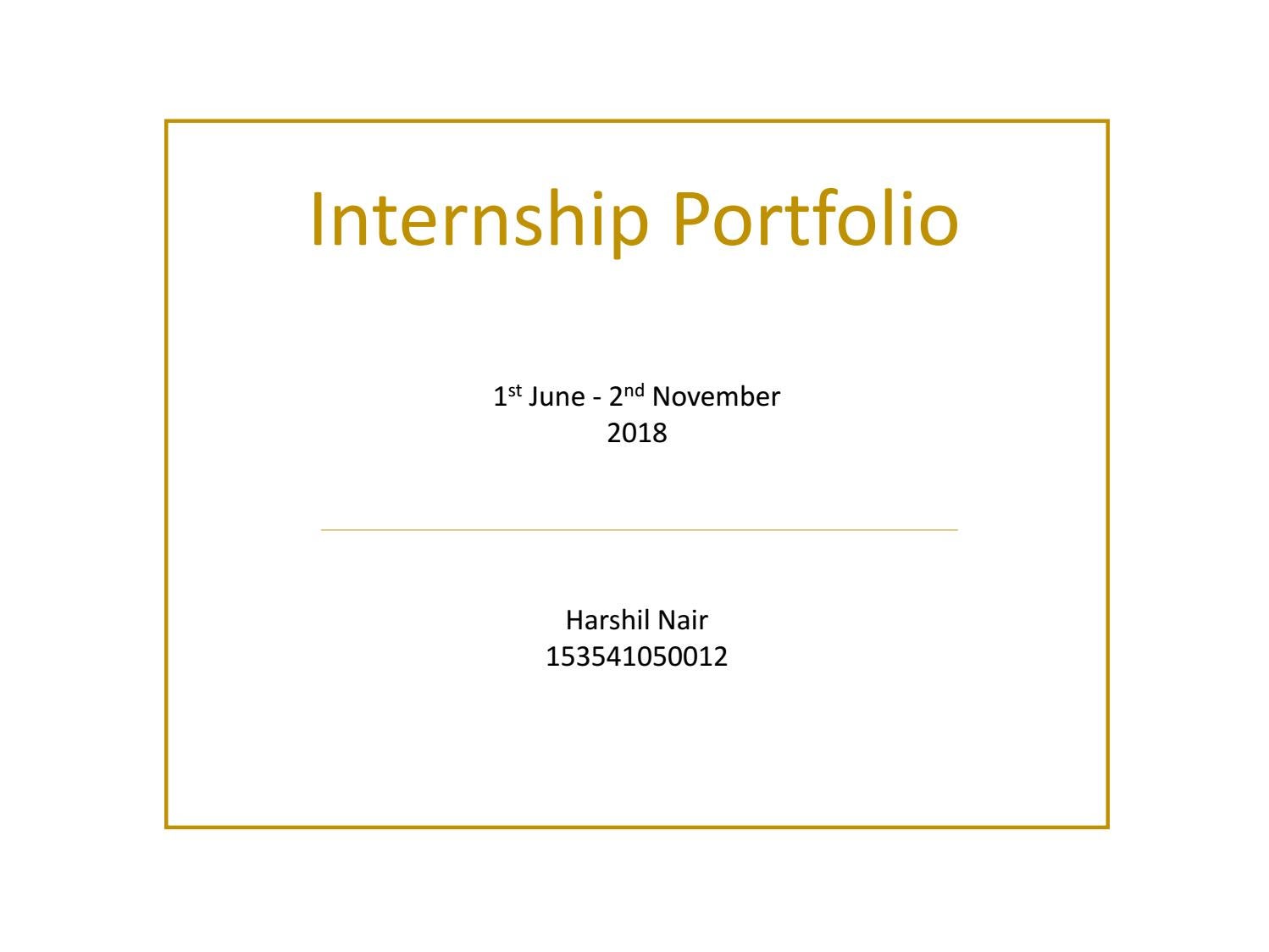 Internship Portfolio by Harshil Nair - Issuu