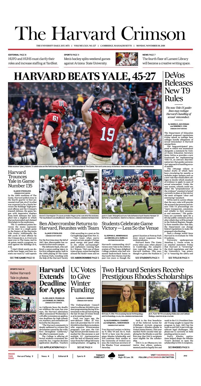 The Harvard Crimson - Volume CXLV, No. 127 by The Harvard Crimson - Issuu