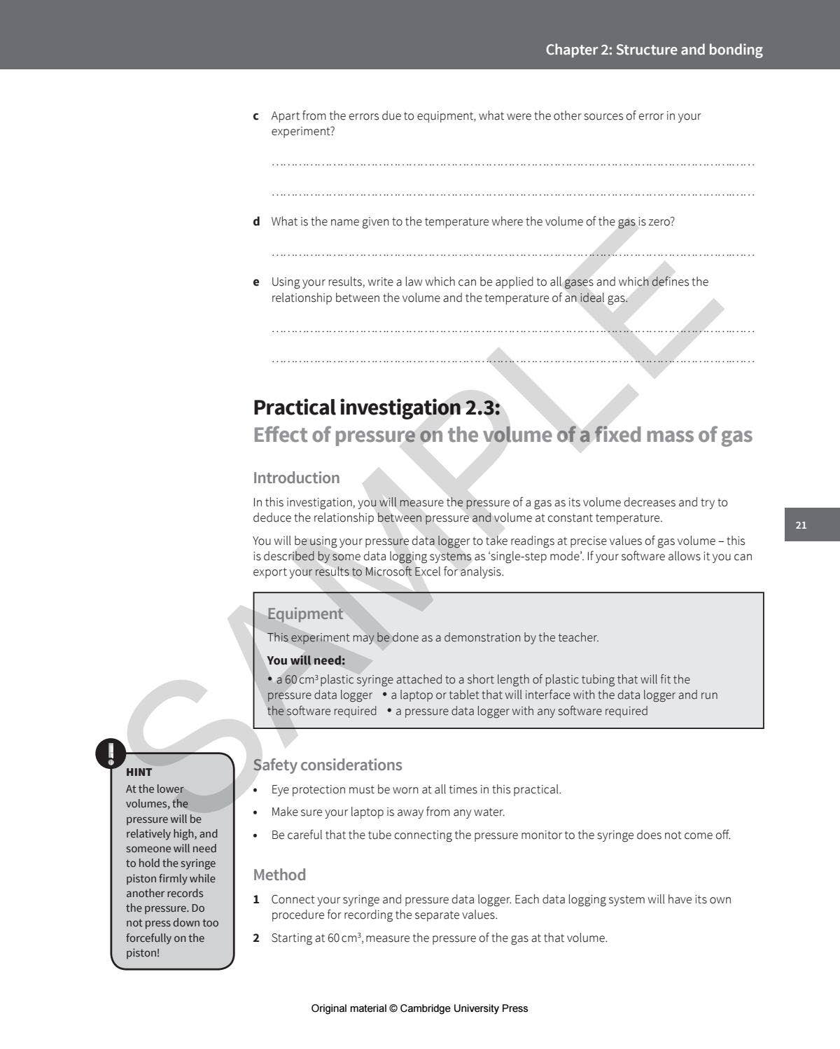 AS A Level Chemistry Practical Workbook by Cambridge International ...