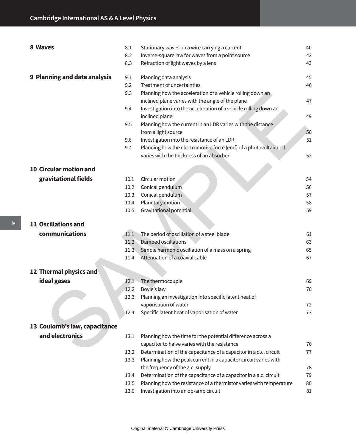 AS A Level Physics Practical Teacher's Guide by Cambridge University Press Education - Issuu