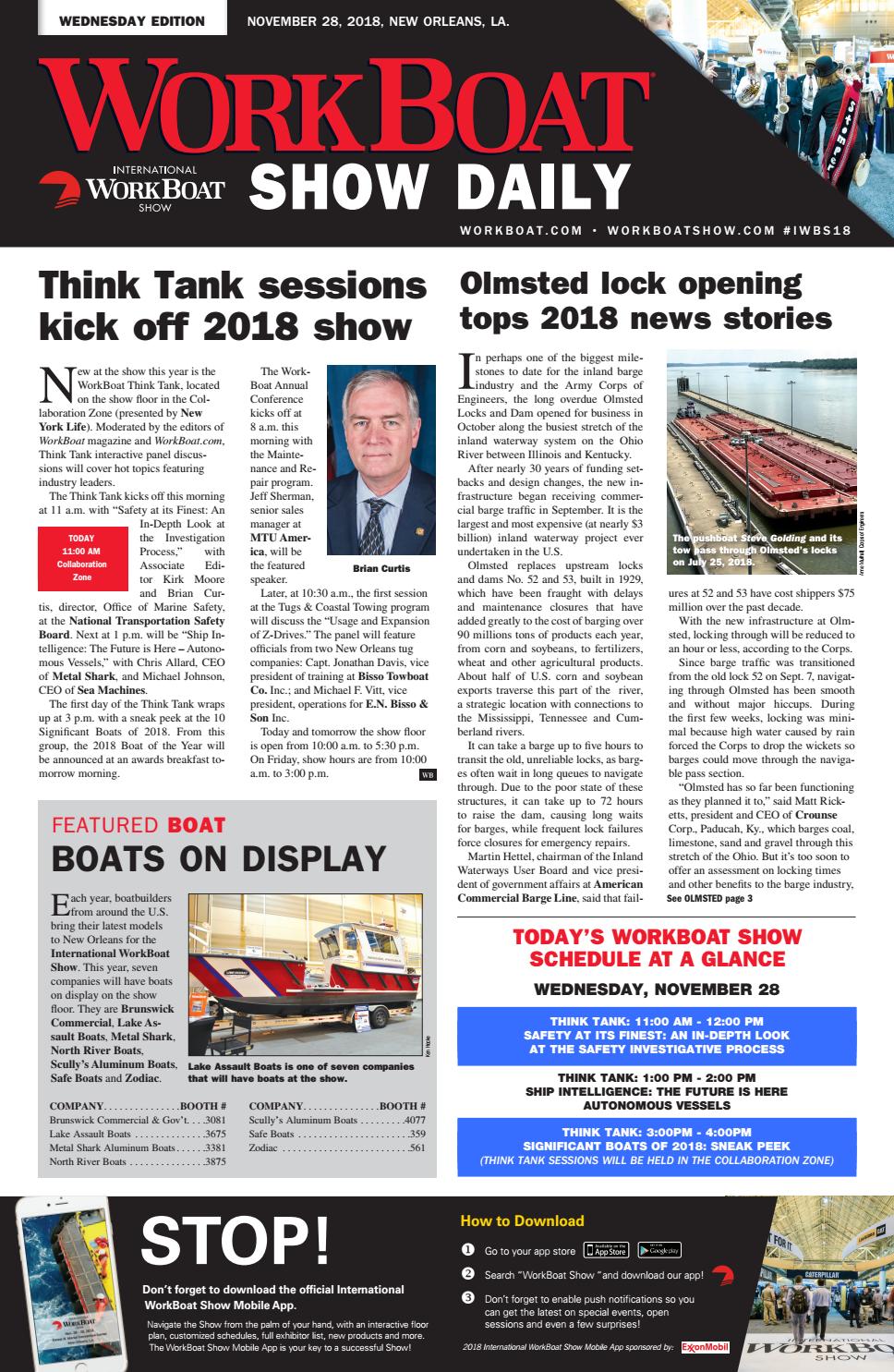 WorkBoat 2018 Show Daily - Day 1 Edition by WorkBoat - Issuu