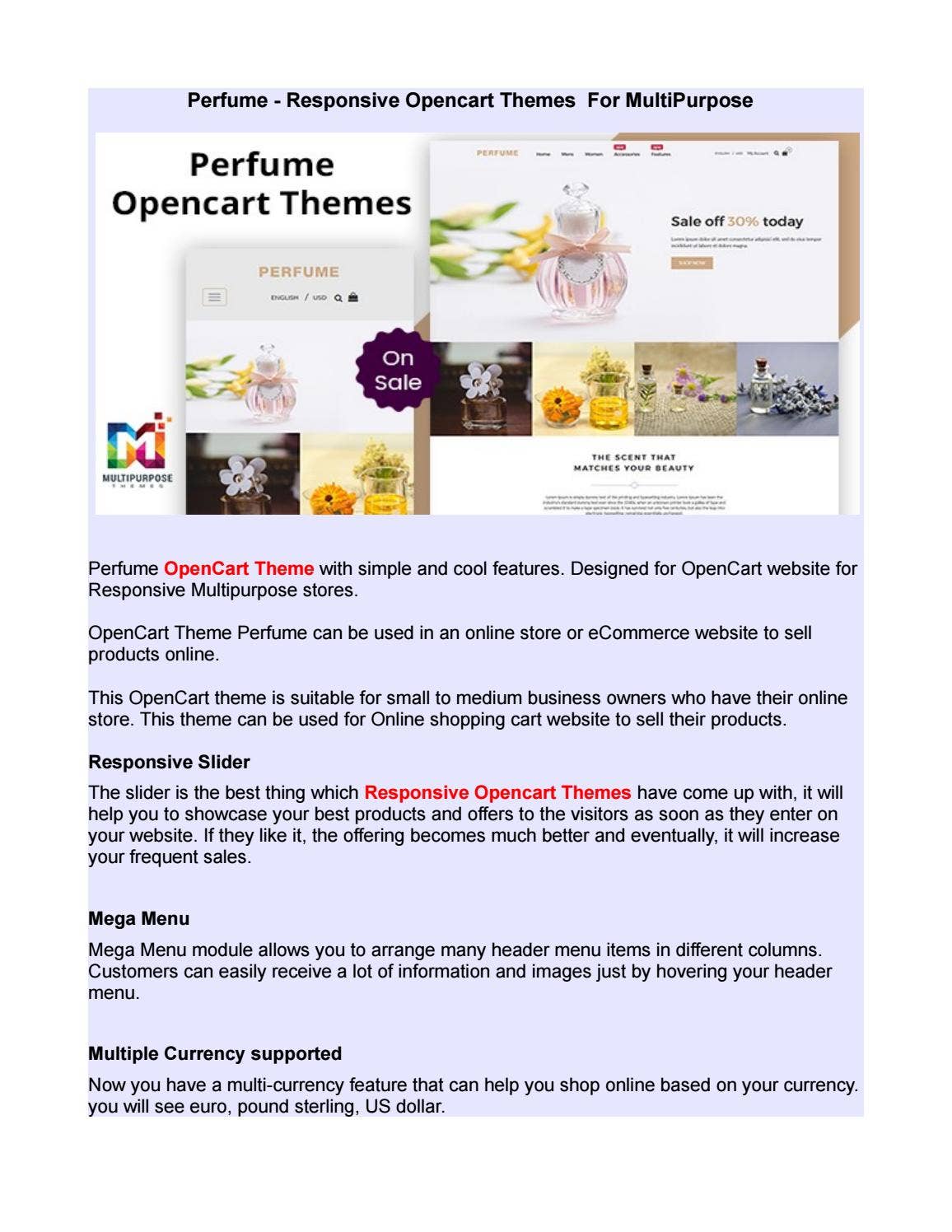Perfume - Responsive Opencart Themes For MultiPurpose by mcfarlanefrancis602 - Issuu