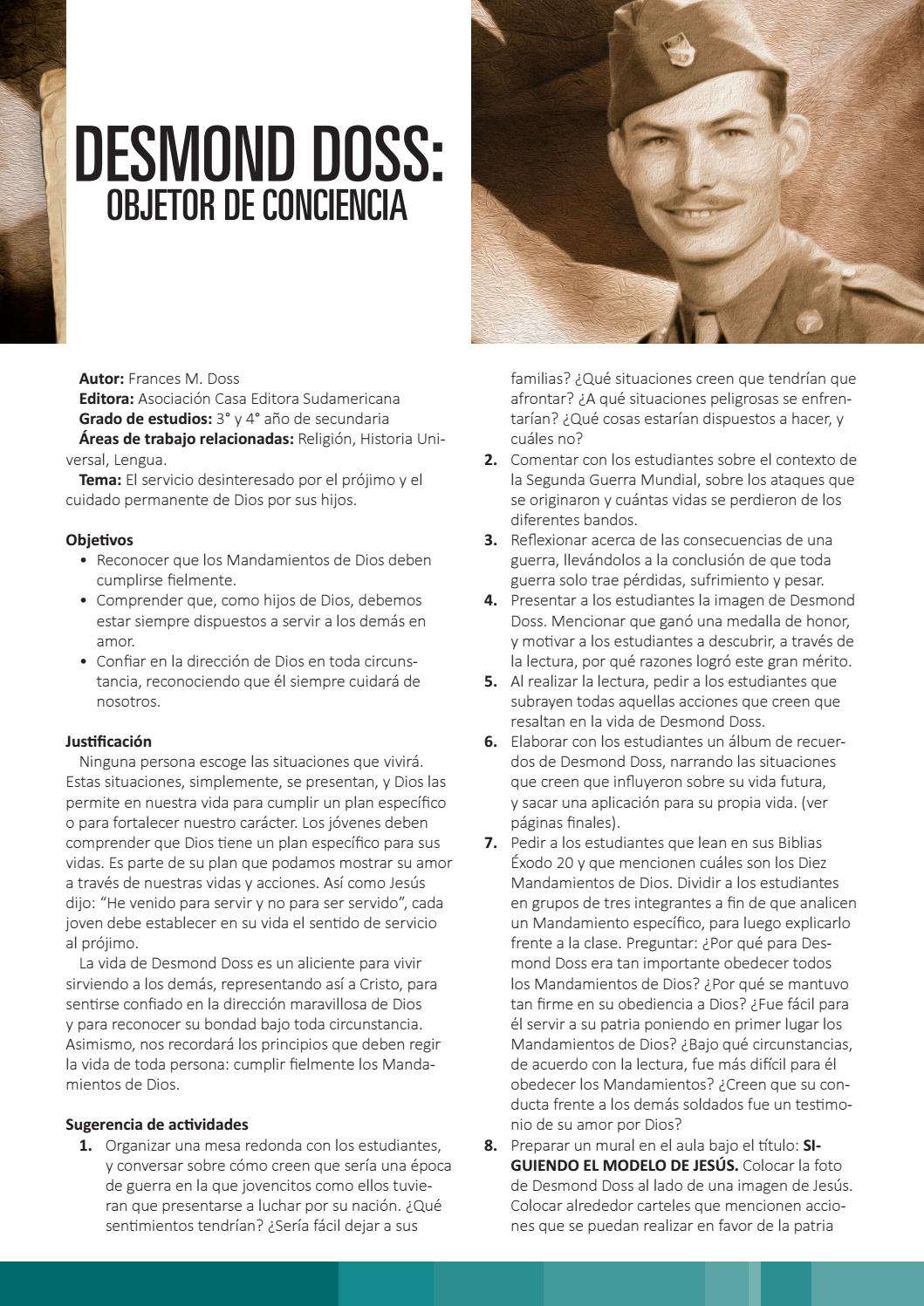 Proyecto de lectura - Desmond Doss: objetor de conciencia by Editorial ...