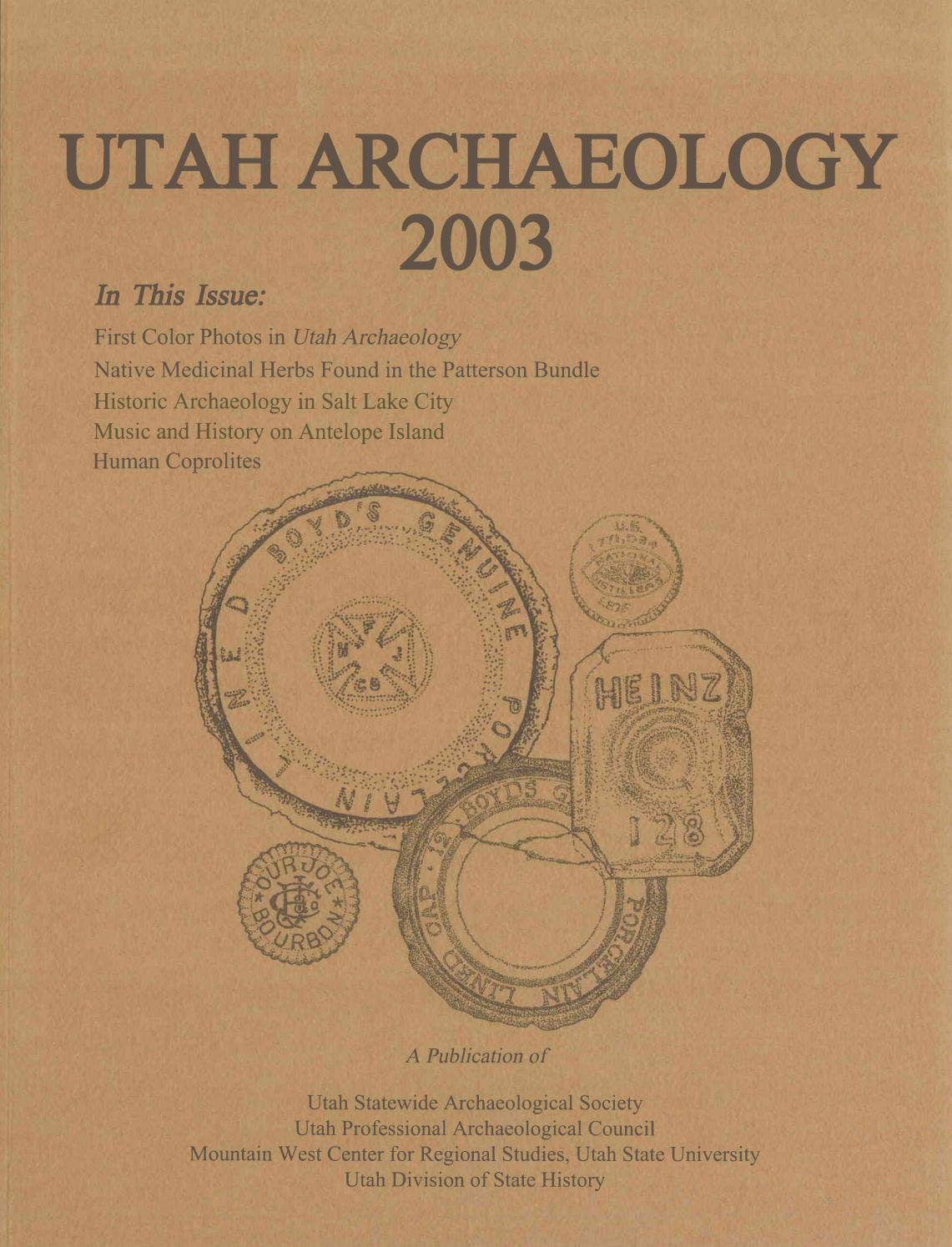 Utah Archaeology Volume 16, Number 1, 2003 by Utah Historical Society ...