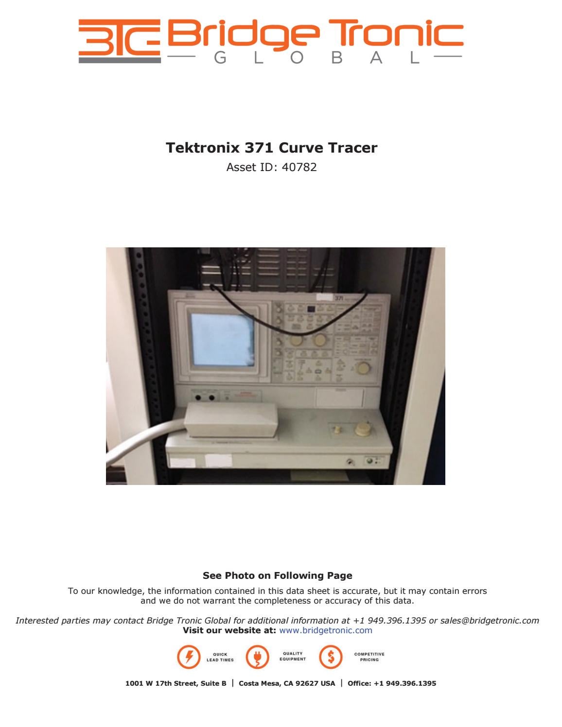 Tektronix 371 Curve Tracer available for sale by Boyd Grubbs - Issuu