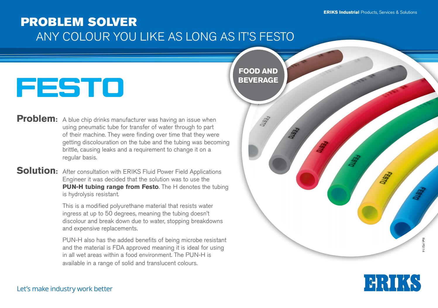 ERIKS Problem Solver - FESTO - Robust Leak Resistant Pneumatic Tubes in ...