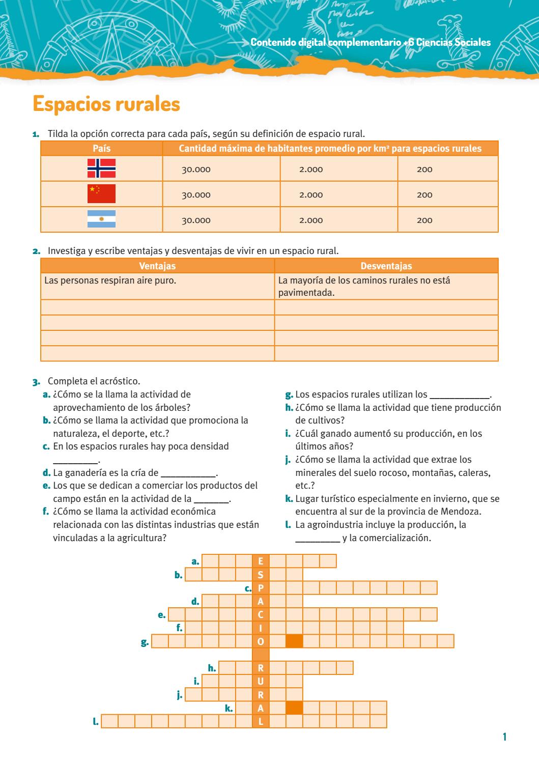 Rural y urbano +6 Ciencias Sociales by Editorial ACES - Issuu
