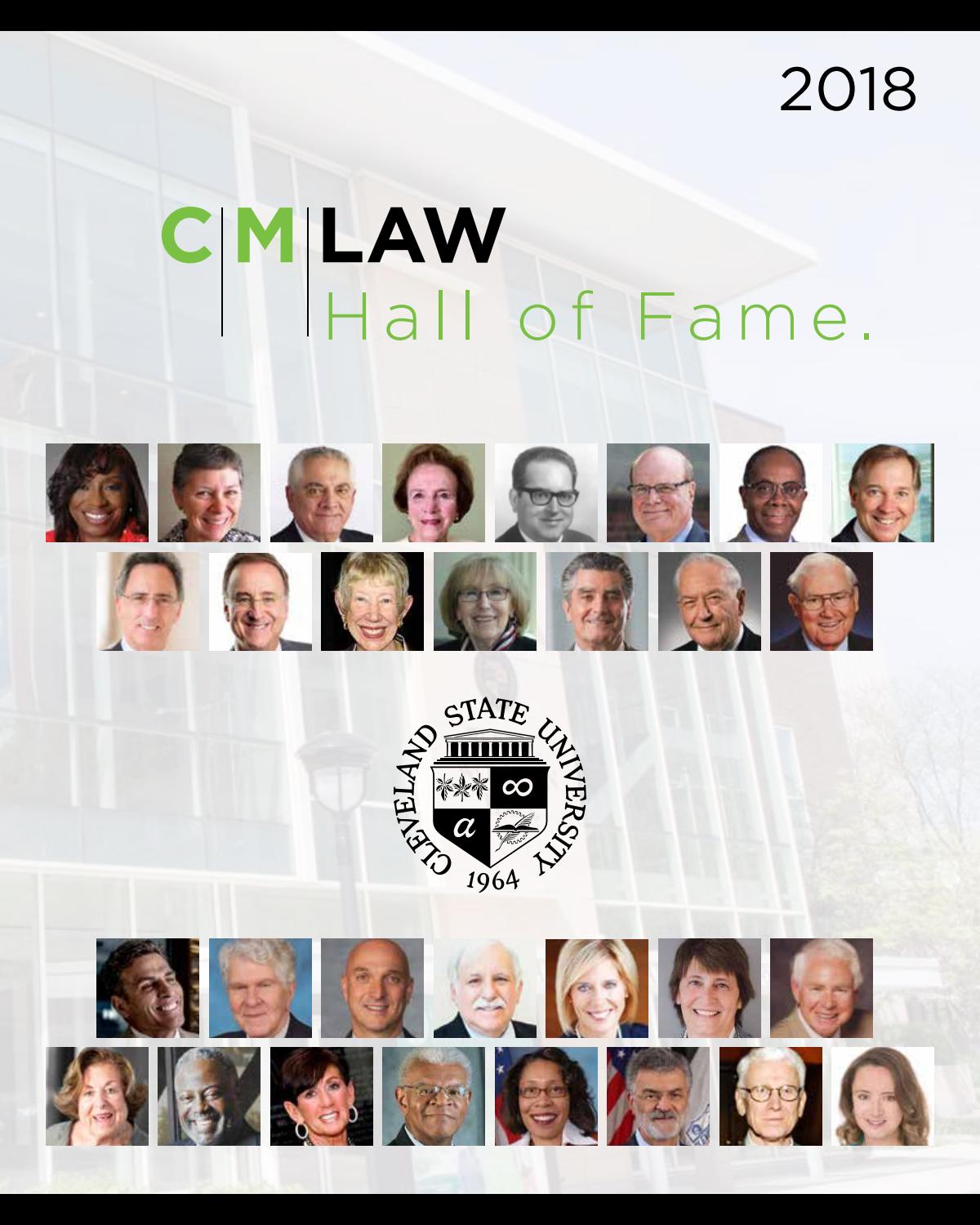 2018 C|M|LAW Hall of Fame Program by CSU Cleveland-Marshall College of ...
