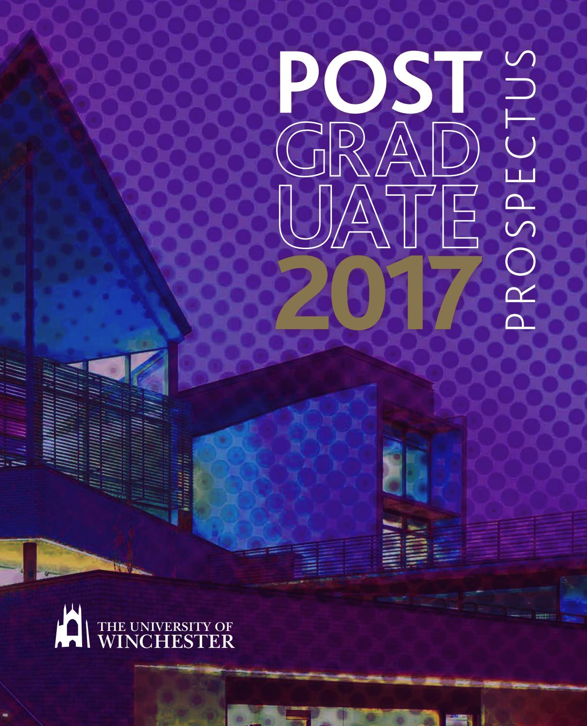 Postgraduate Prospectus 2017 by University of Winchester - Issuu