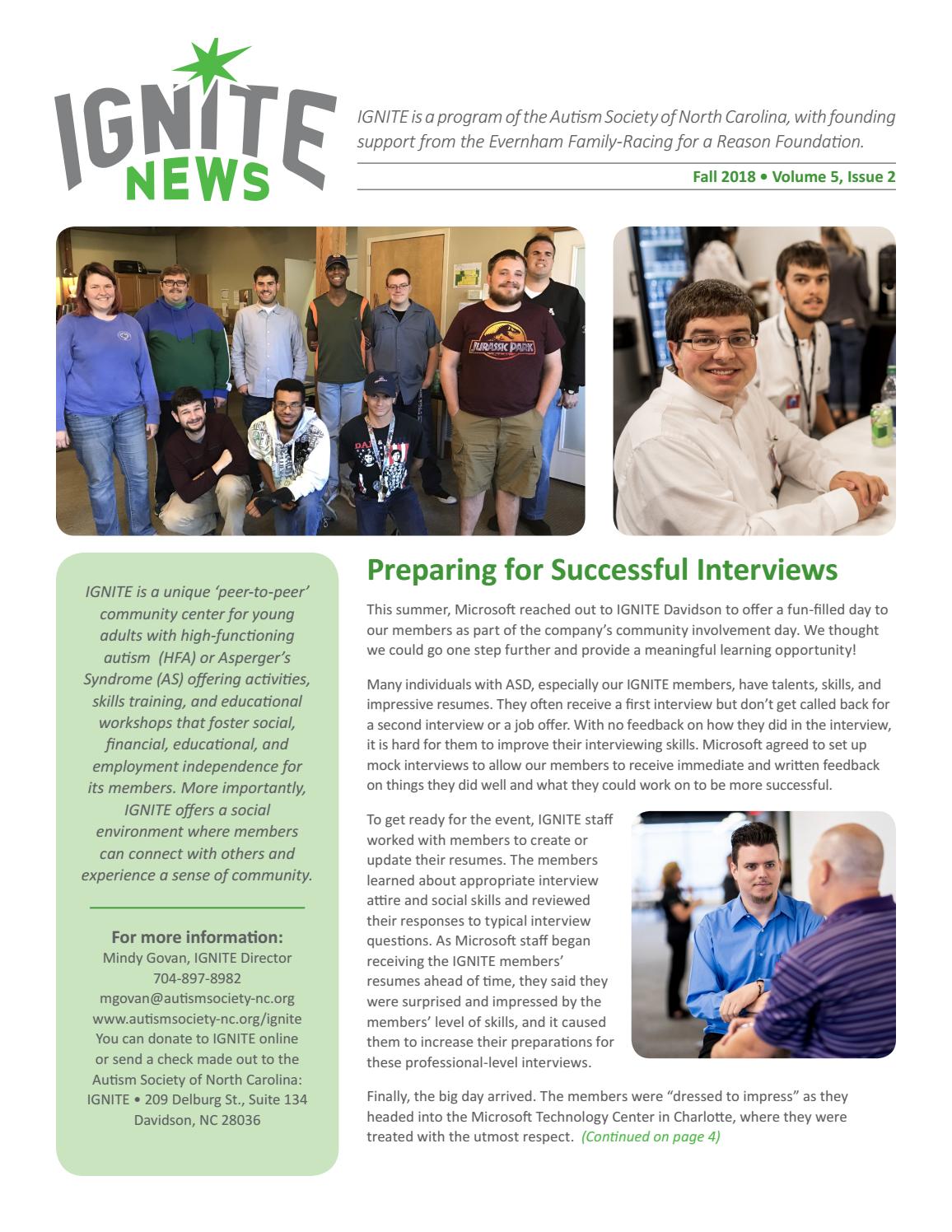 IGNITE News - Fall 2018 by Autism Society of North Carolina - Issuu