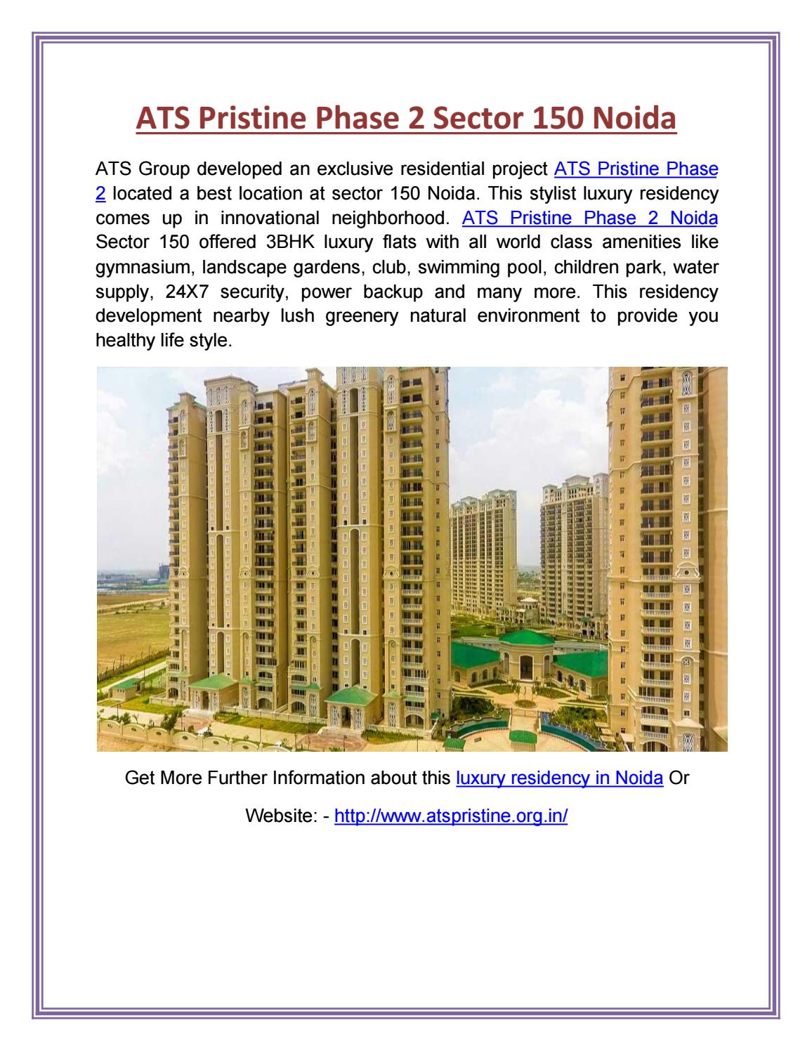 ATS Pristine Phase 2 luxury residency in Noida by abharathee - Issuu