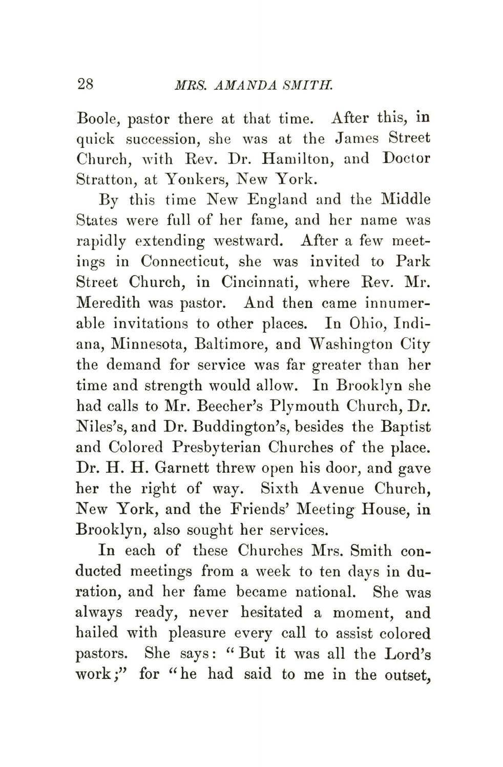 The Life, Travels, Labors, and Helpers of Mrs. Amanda Smith by First ...