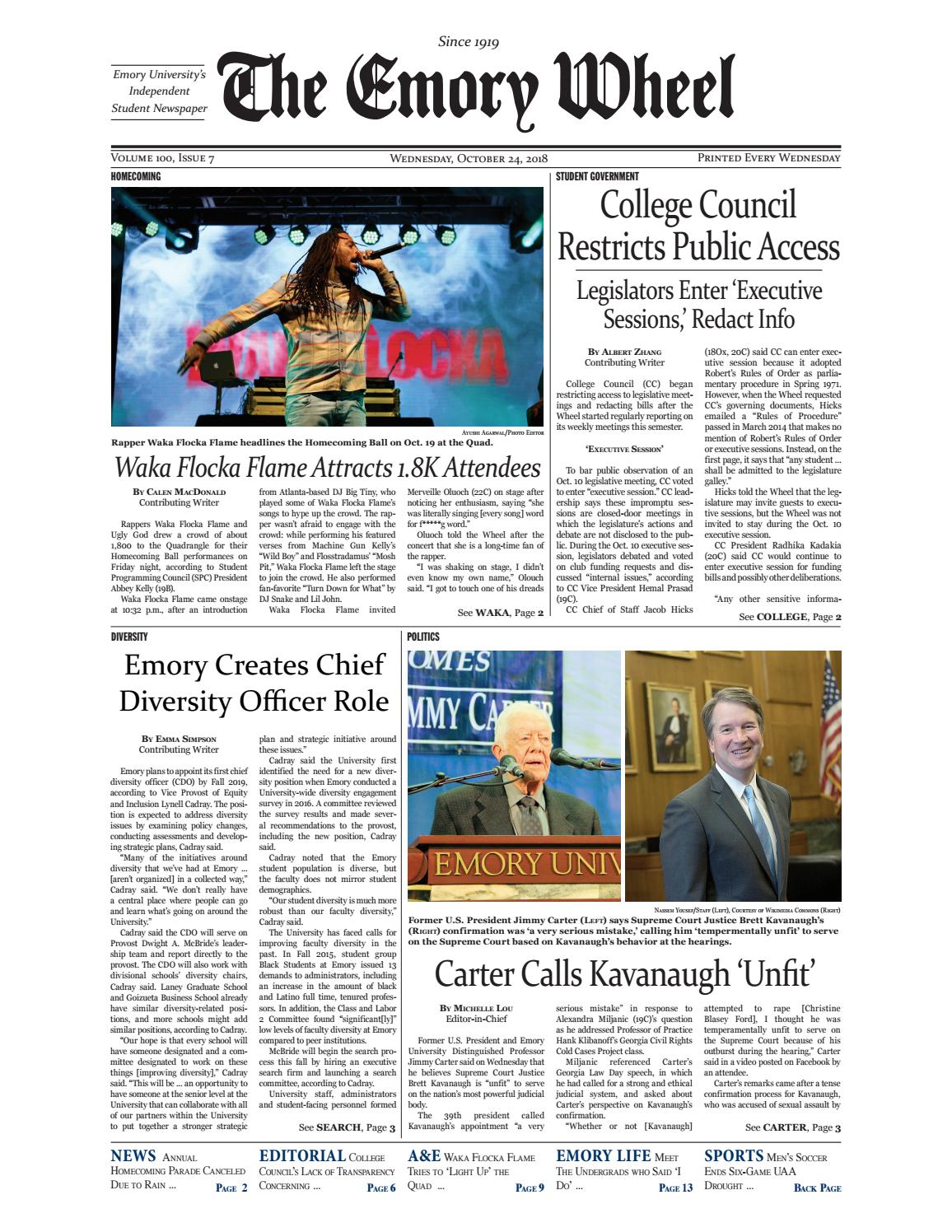 October 24, 2018 by The Emory Wheel - Issuu