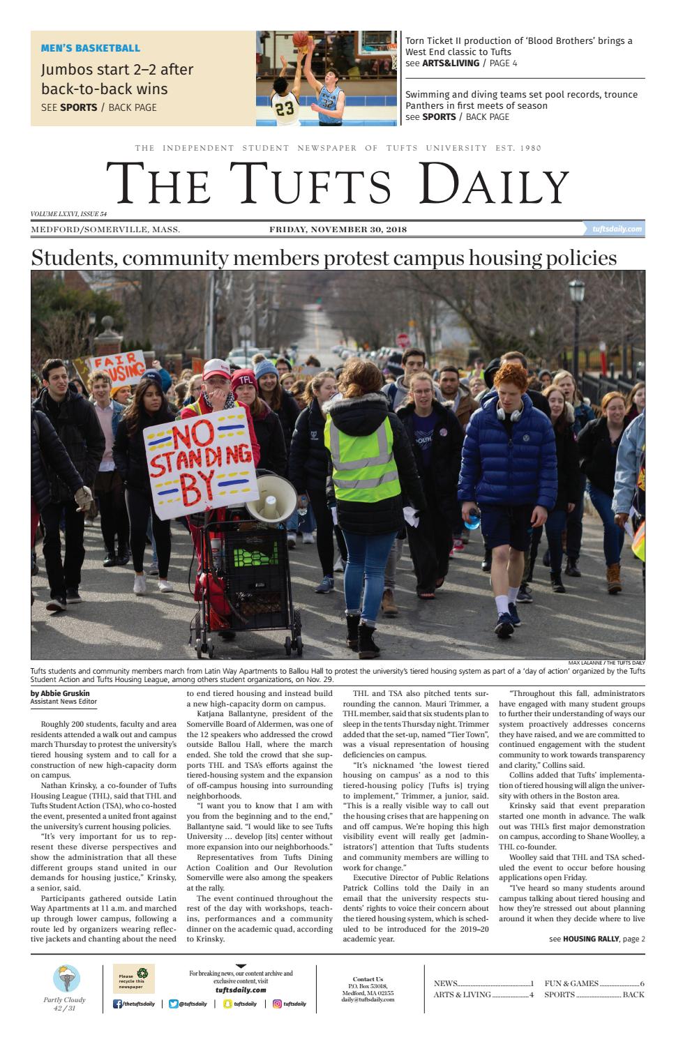 The Tufts Daily - Friday, November 30, 2018 by The Tufts Daily - Issuu