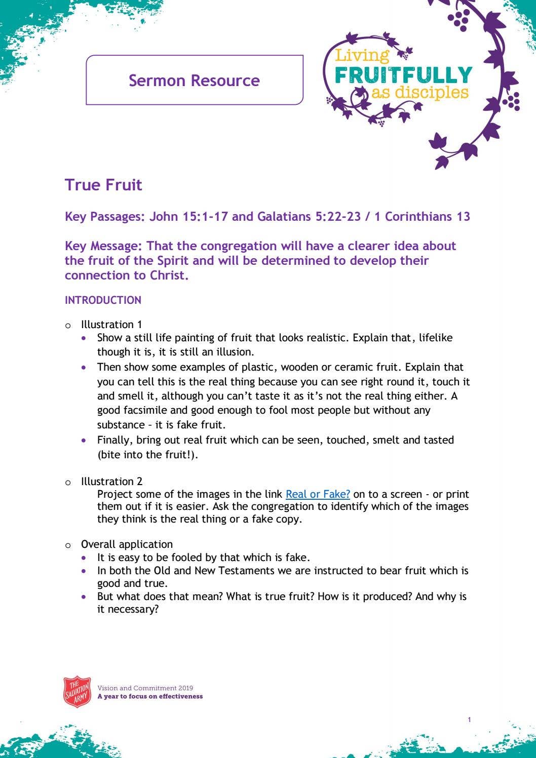 Sermon Outline (PDF) by The Salvation Army UK and Ireland - Issuu