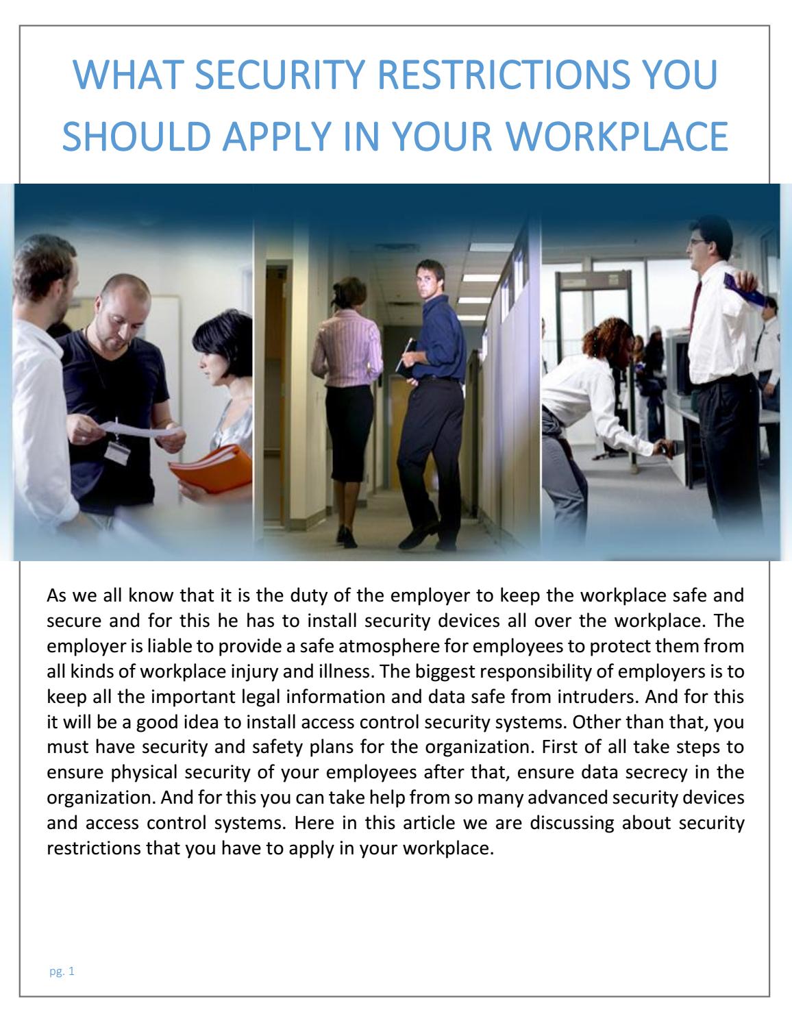 What security Restrictions You Should Apply in Your Workplace by Leo ...