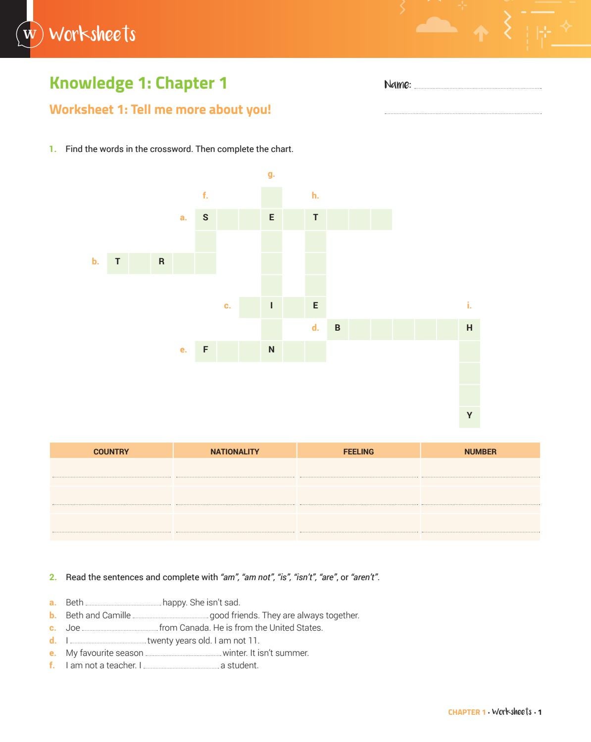 Worksheets - Knowledge 1 by Editorial ACES - Issuu
