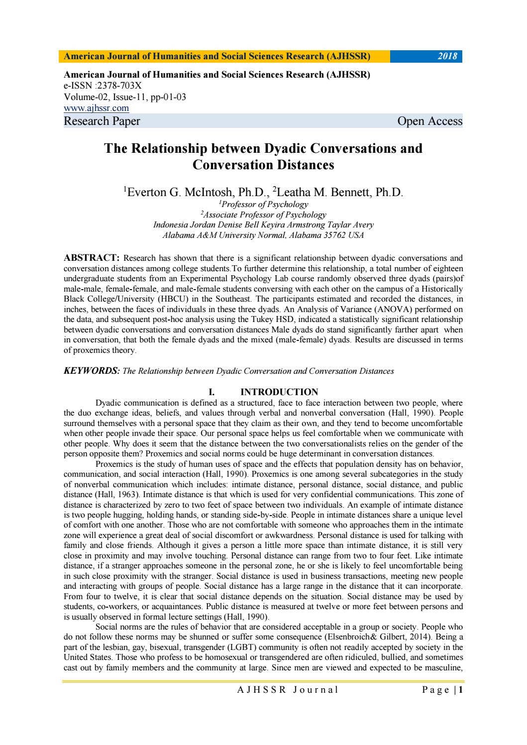 The Relationship between Dyadic Conversations and Conversation ...