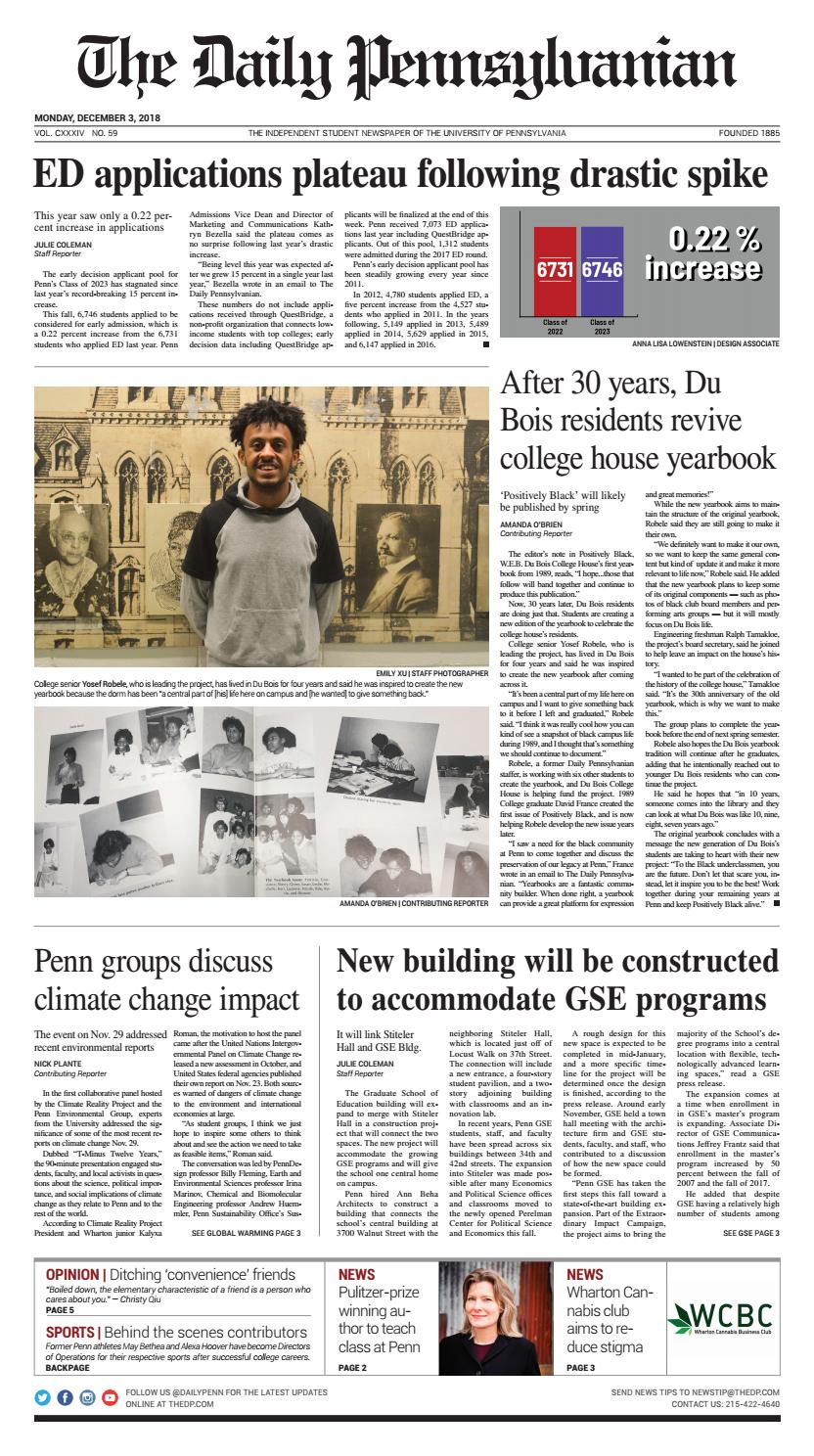 December 3, 2018 by The Daily Pennsylvanian - Issuu