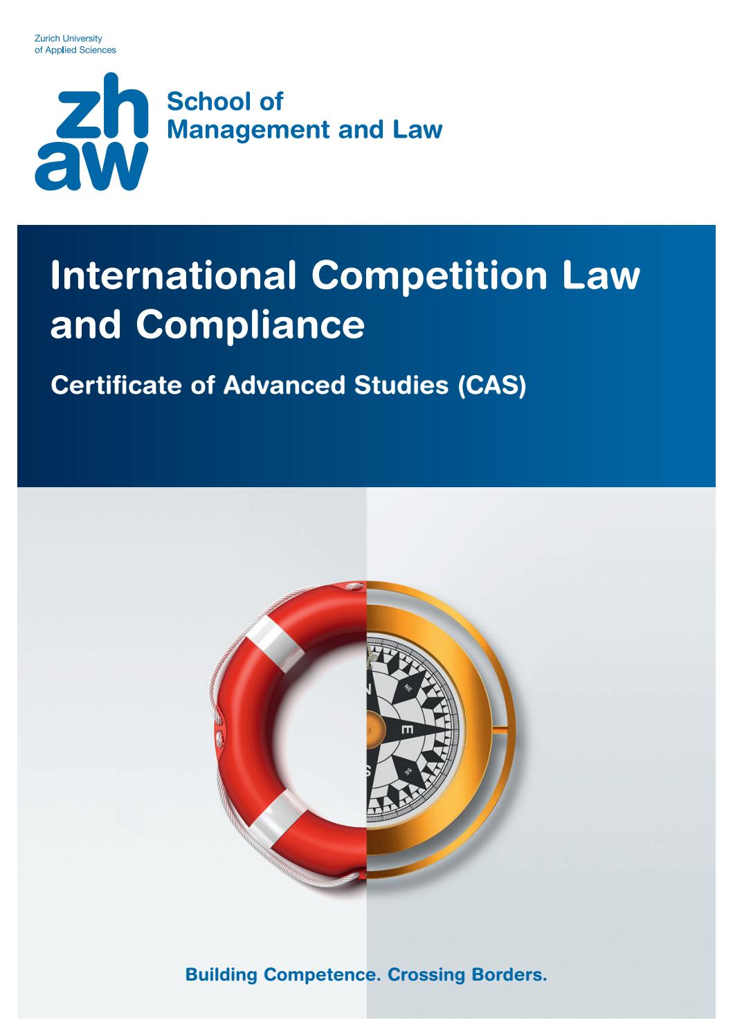 CAS International Competition Law and Compliance by ZHAW School of ...