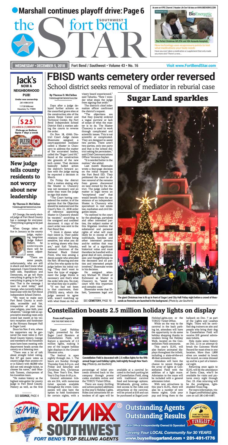 12/5/2018 Edition of the Fort Bend Star by Fort Bend Star | Fort Bend ...