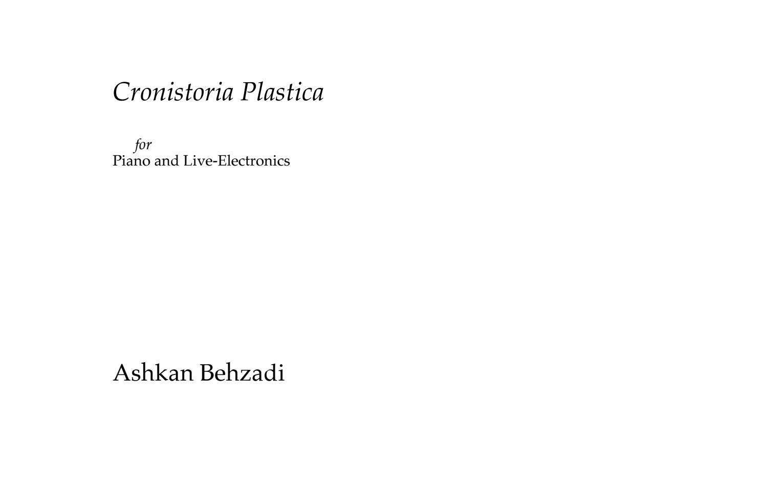 Cronistoria Plastica (2014)-Ashkan Behzadi by Ashkan Behzadi - Issuu