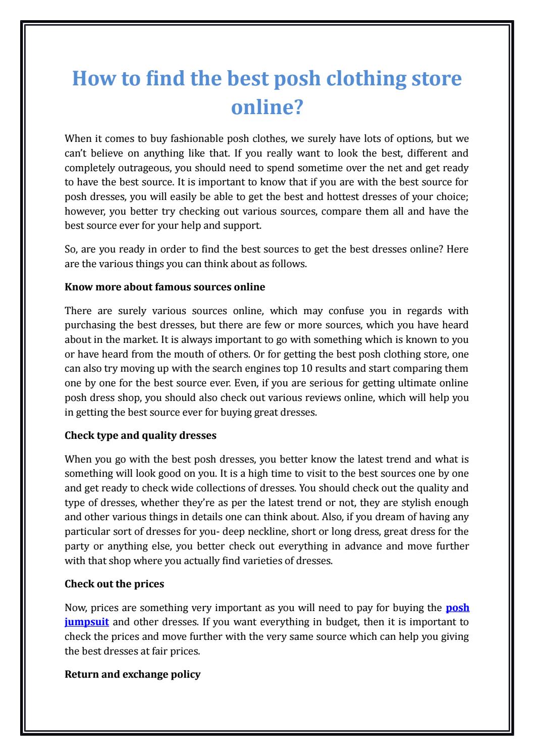 How to find the best posh clothing store online? by Chirag Patel - Issuu